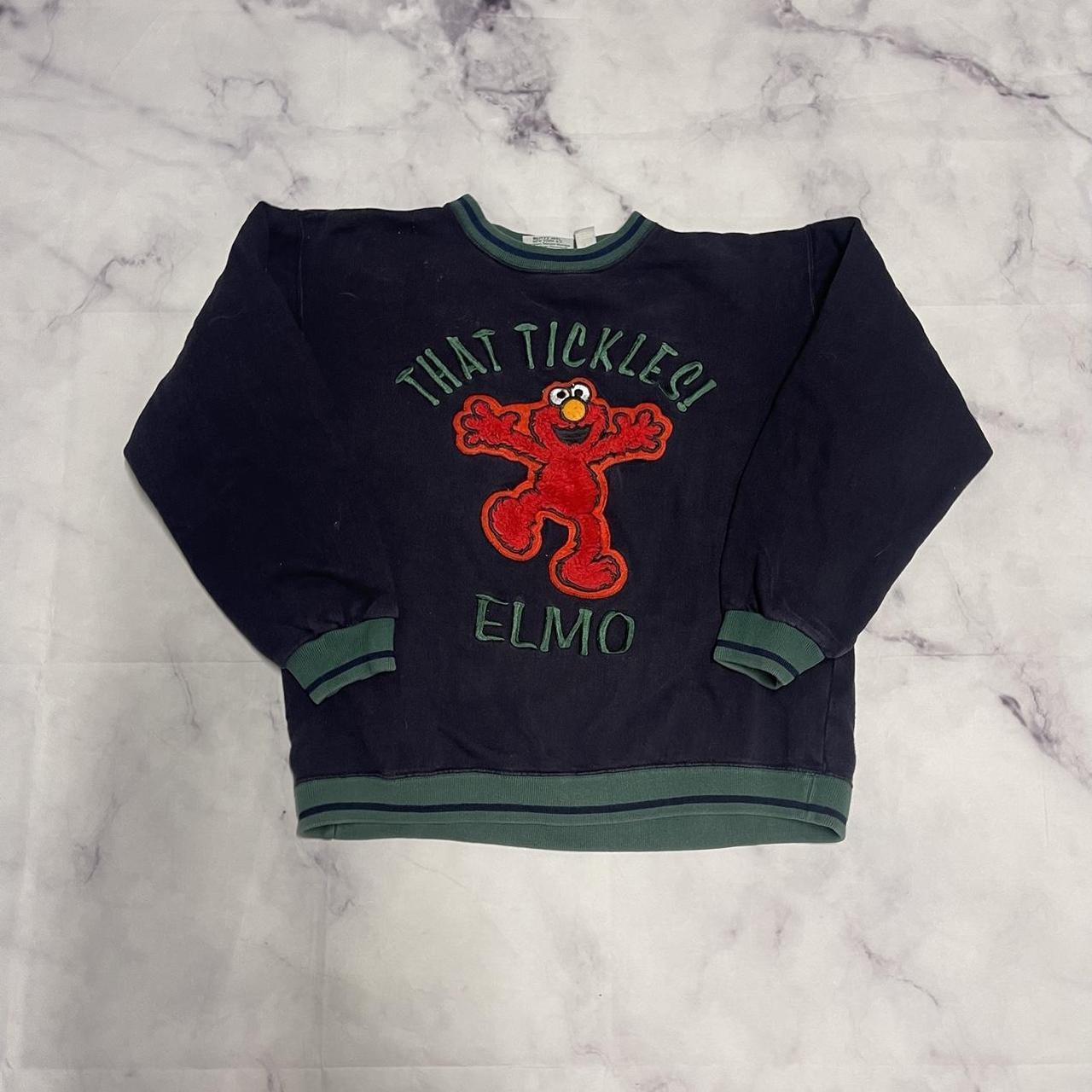 Vintage Sesame Street Elmo Sweatshirt Adult M Blue... | Depop