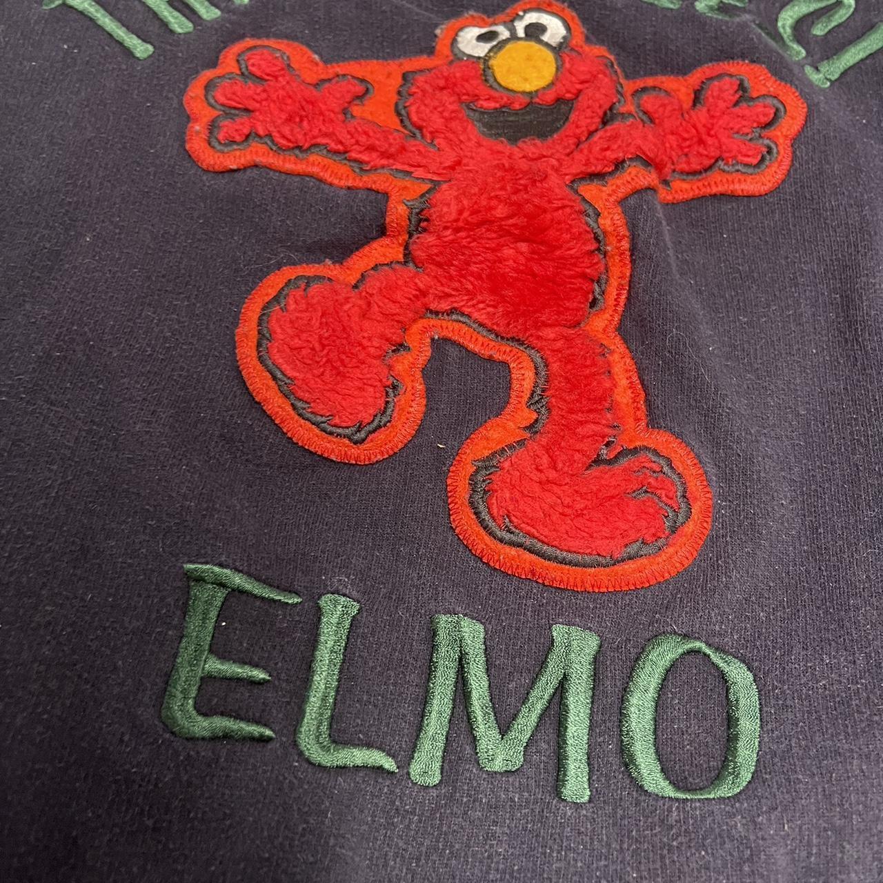 Vintage Sesame Street Elmo Sweatshirt Adult M Blue... | Depop