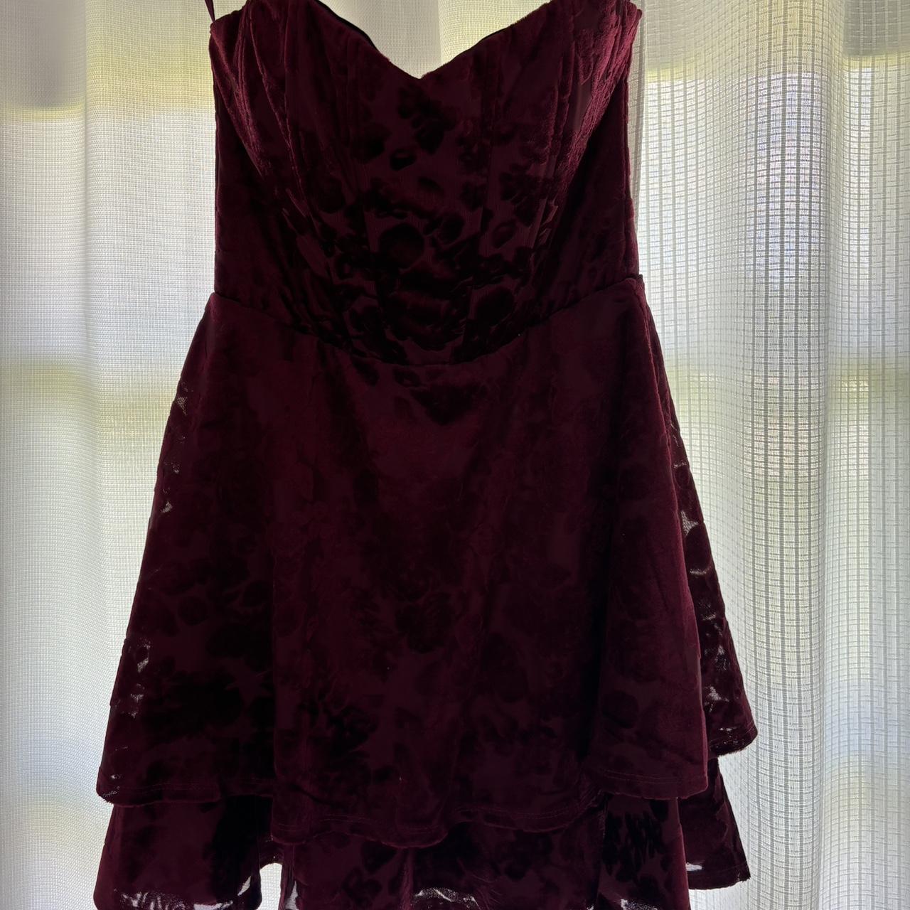 Burgundy Altar’d State strapless dress! Worn once to... - Depop