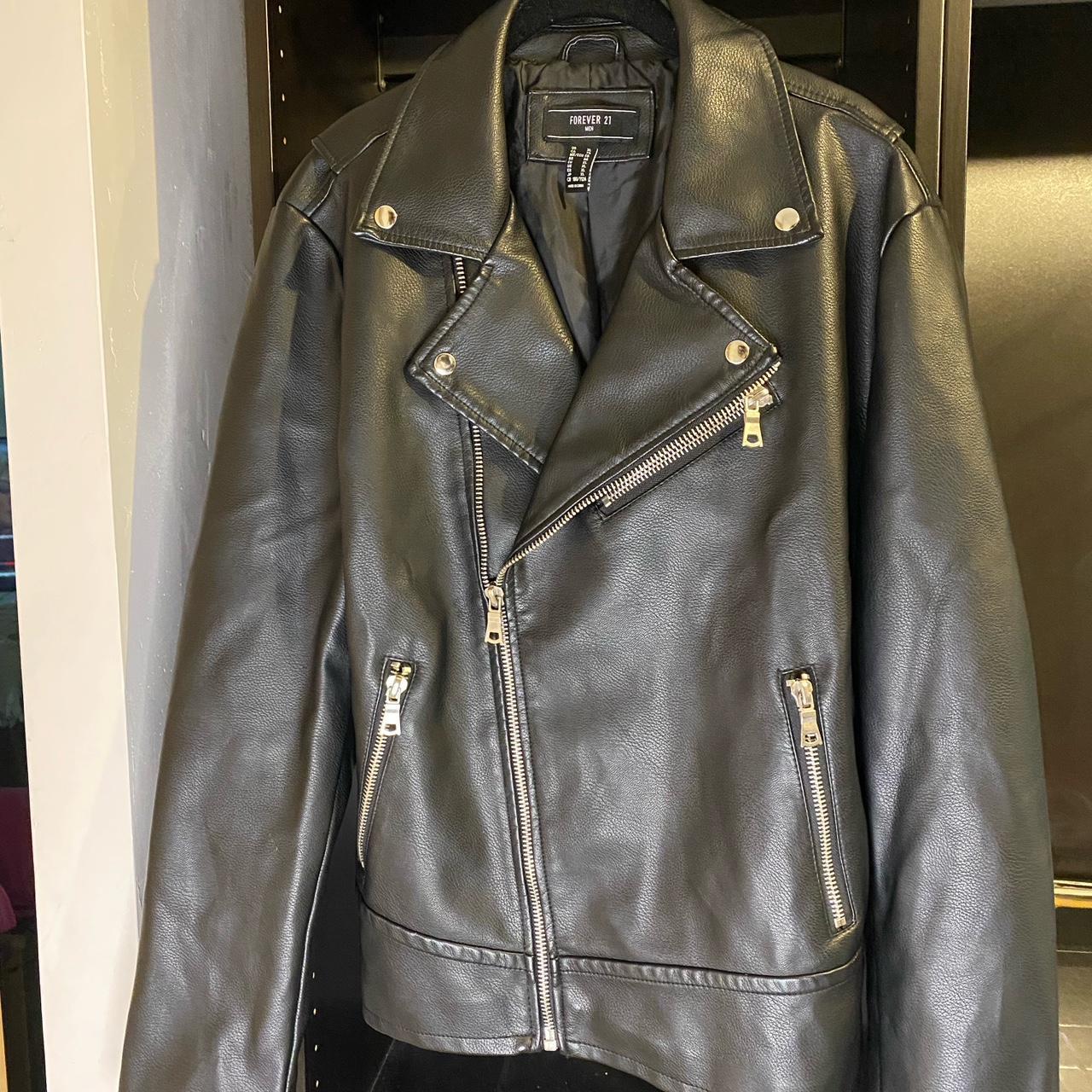Black men’s leather perfecto jacket. It’s very soft... - Depop
