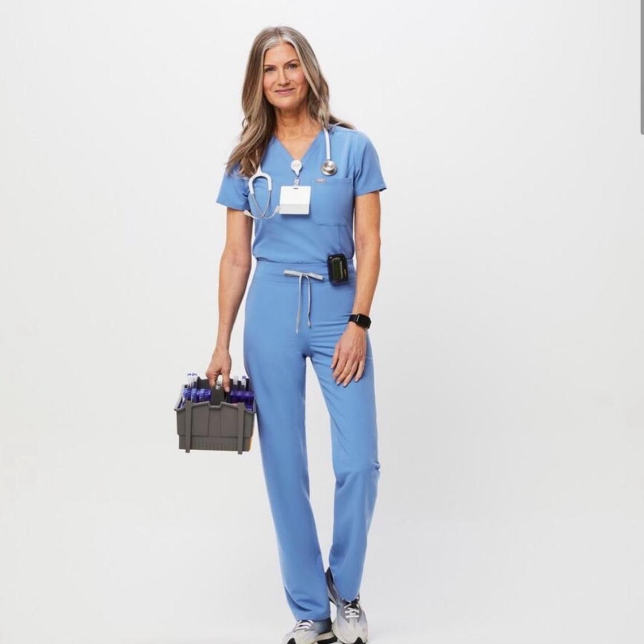 Figs ceil blue scrubs pants! Size small. A couple... - Depop