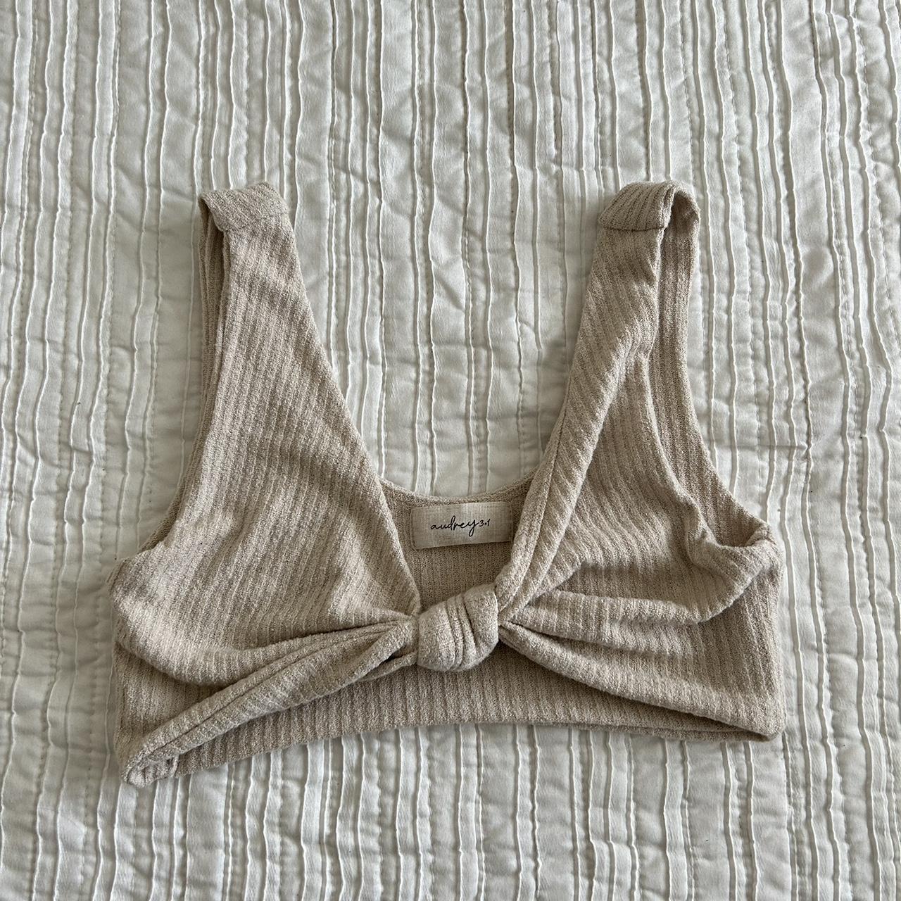 Women's Cream Crop-top | Depop
