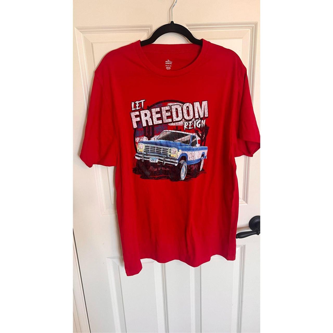 Unbranded Men’s XL Red Let Freedom Reign 4x4 Truck... - Depop