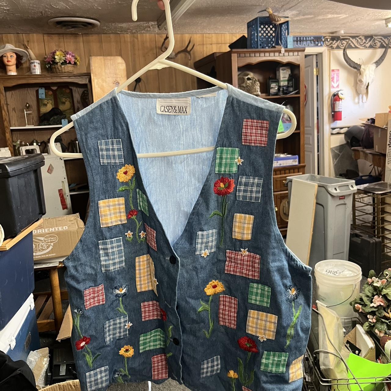 Cutest vintage cottage core grandma denim vest!!... - Depop