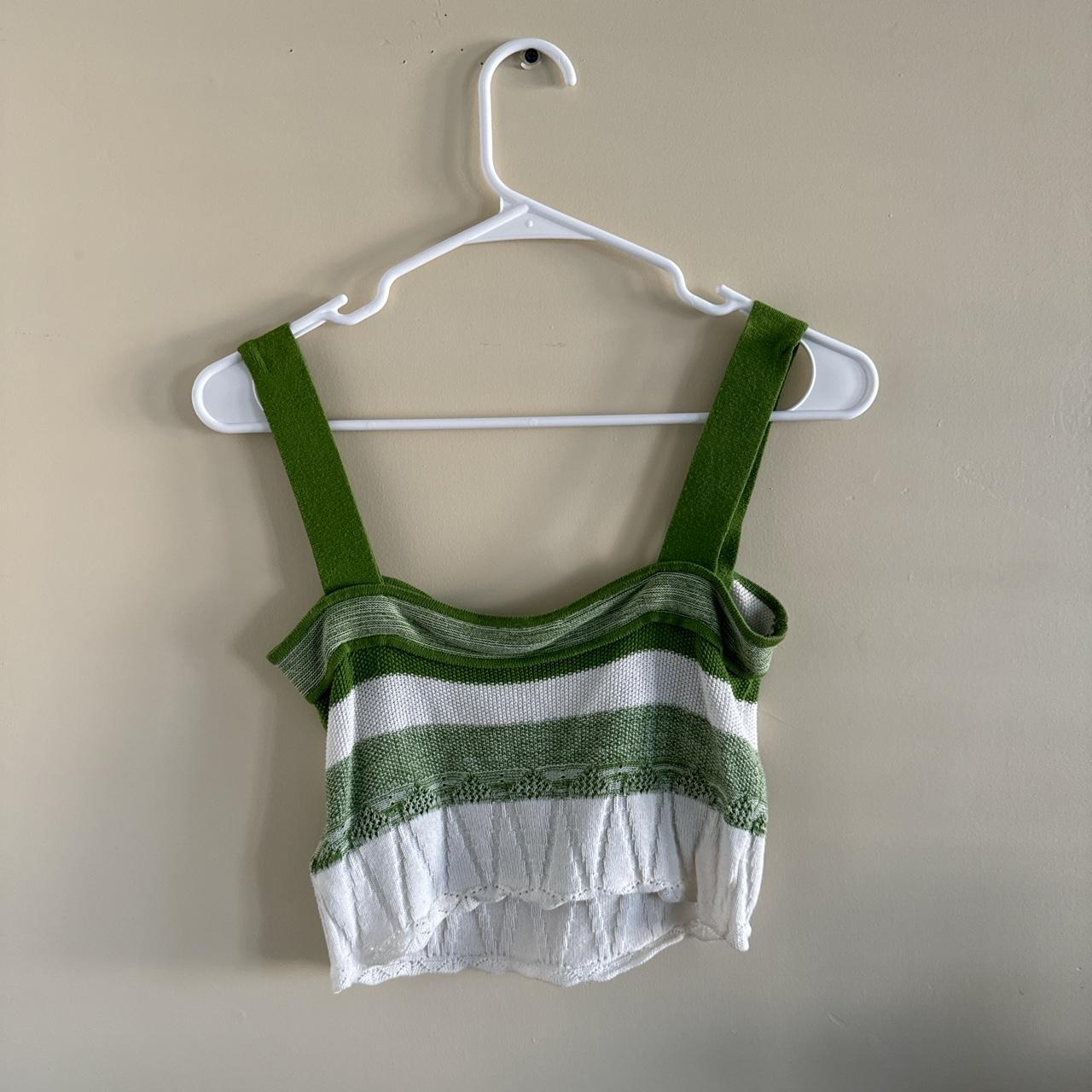 Striped green tank top Size S Urban outfitters | Depop