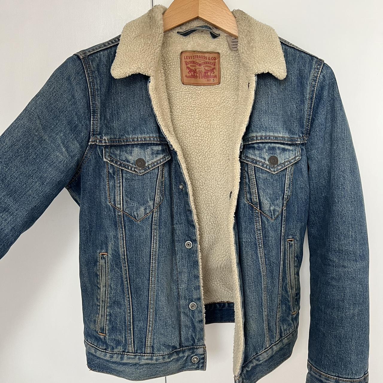 Levi’s Sherpa Fleece Borg Denim Jacket... - Depop