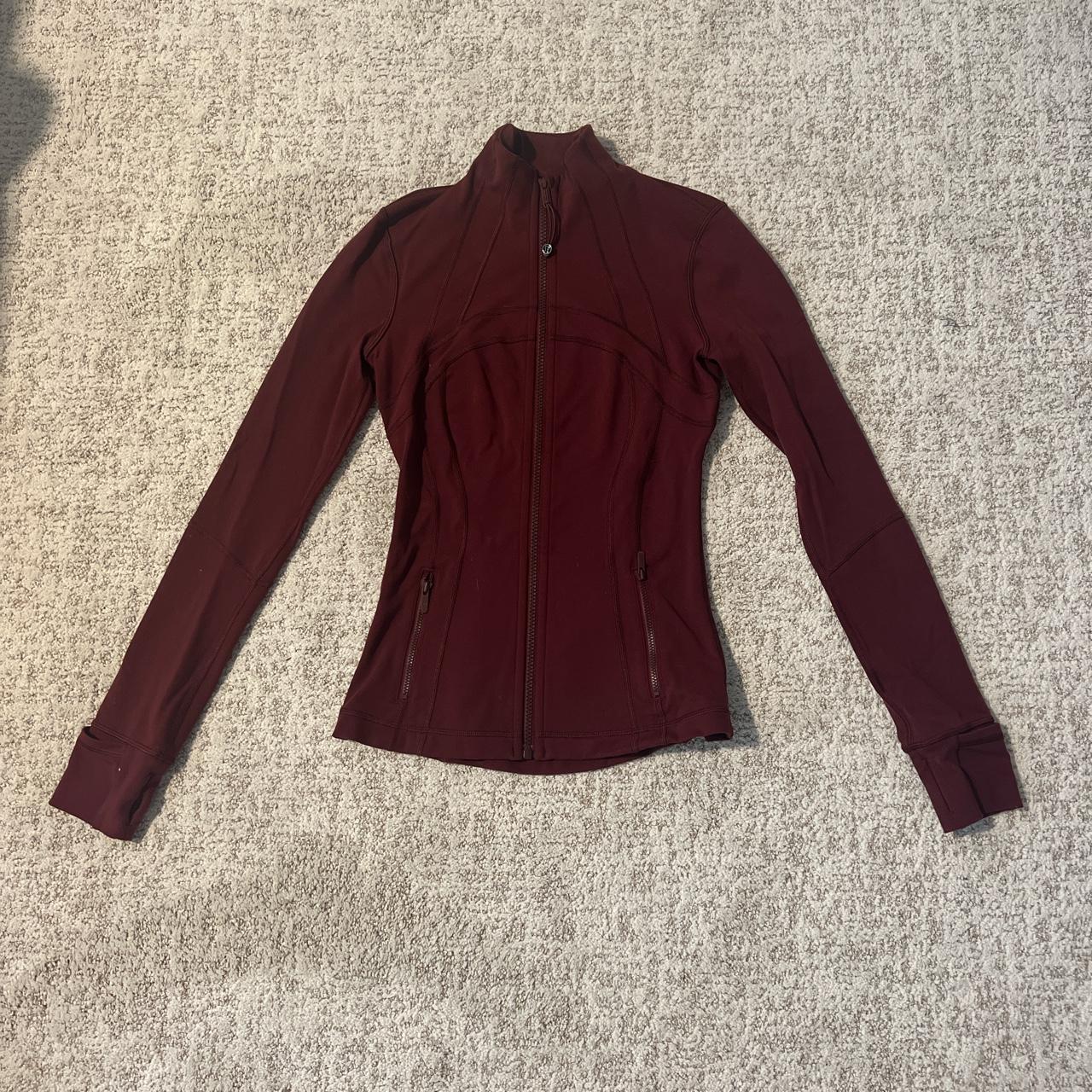 Size 2 dark red lululemon define jacket #lululemon... - Depop