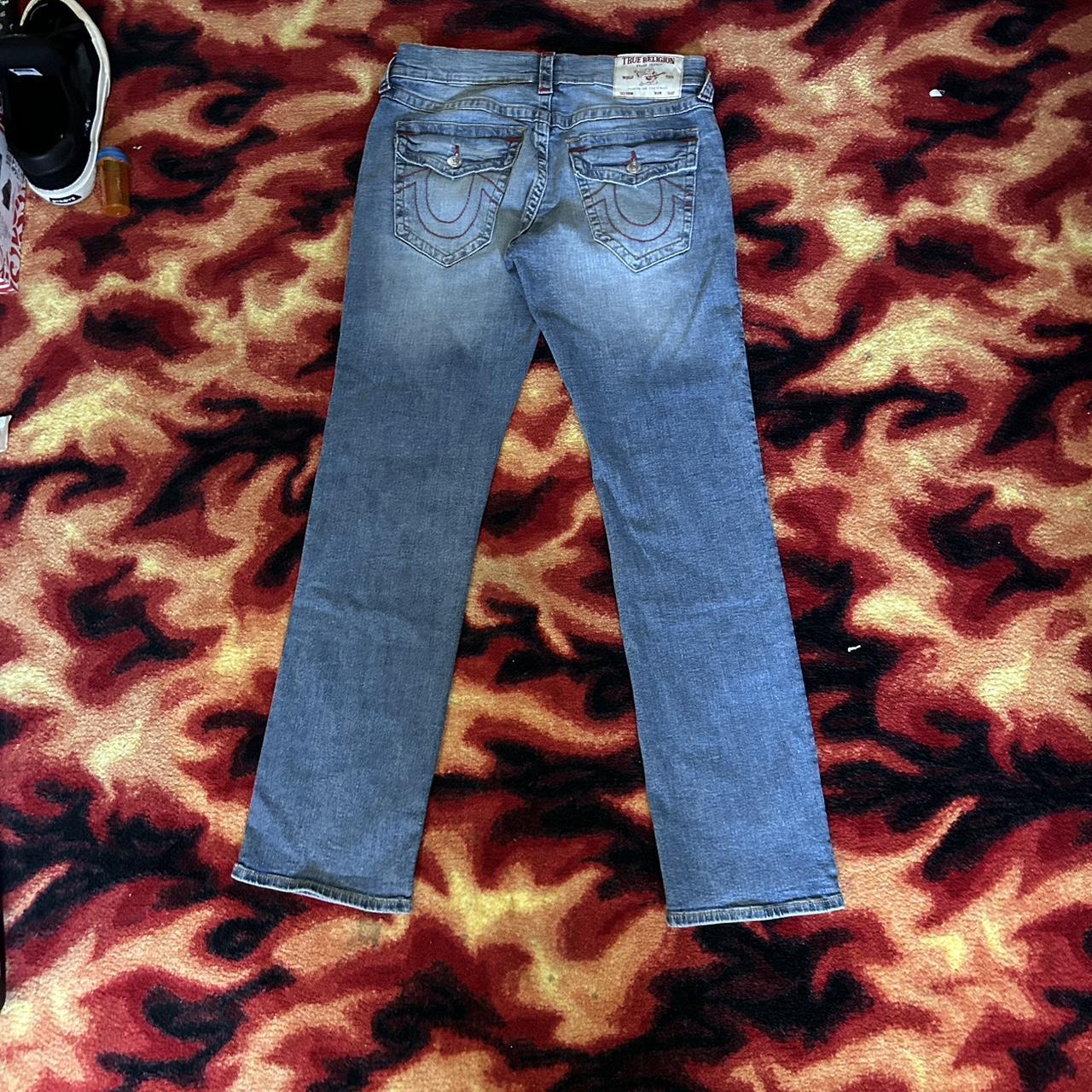 Red Stitching true religions... - Depop