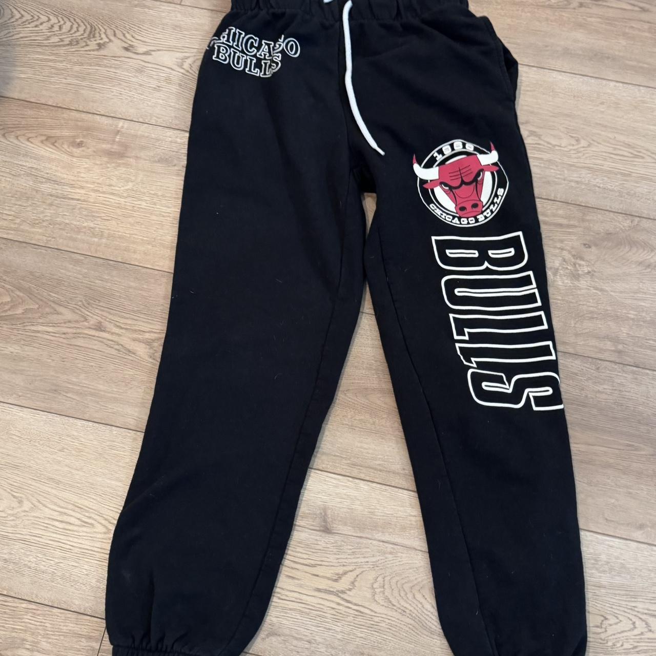 Black and white Chicago Bulls sweatpants size small... | Depop
