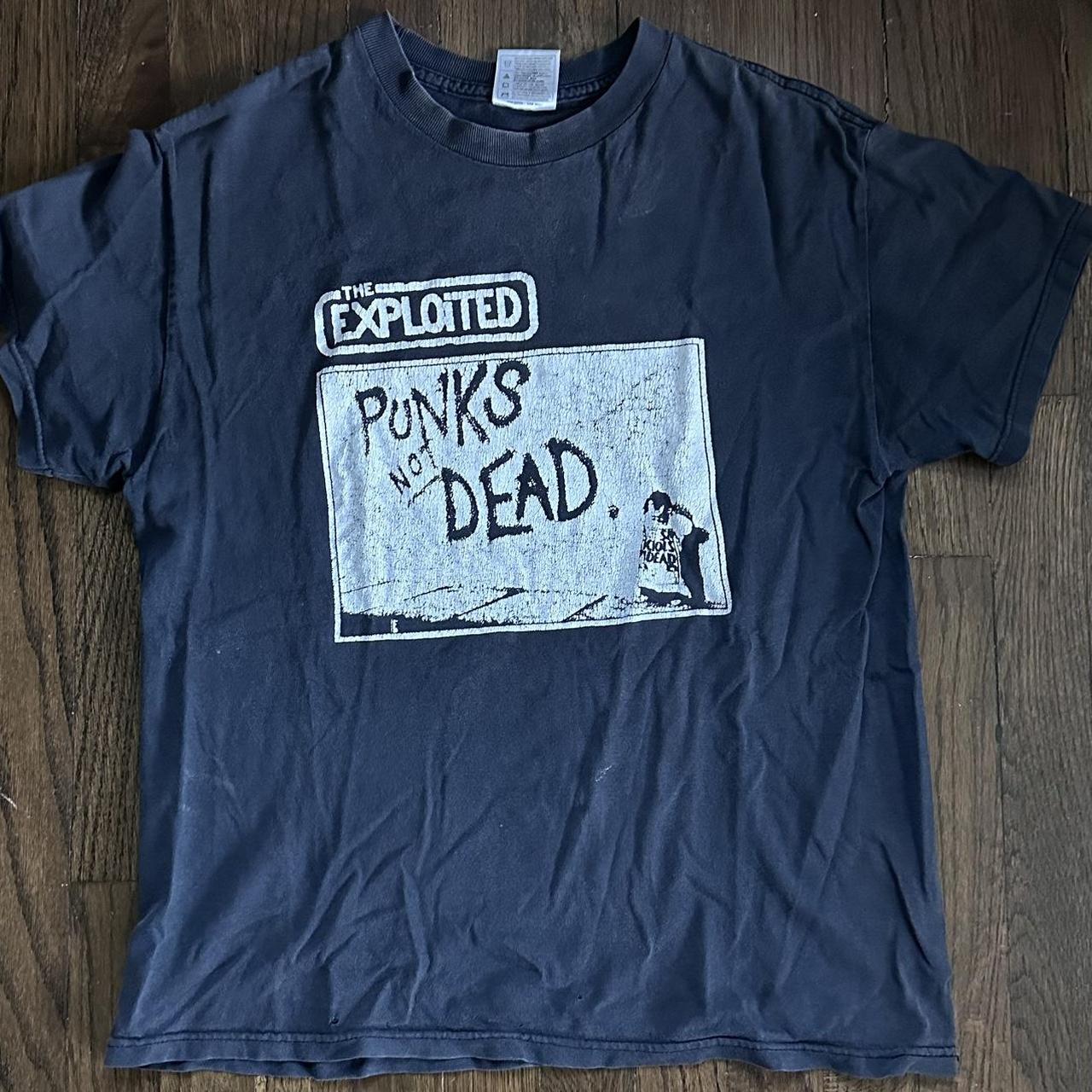 Vintage The Exploited "Punks Not Dead" faded t-shirt... - Depop