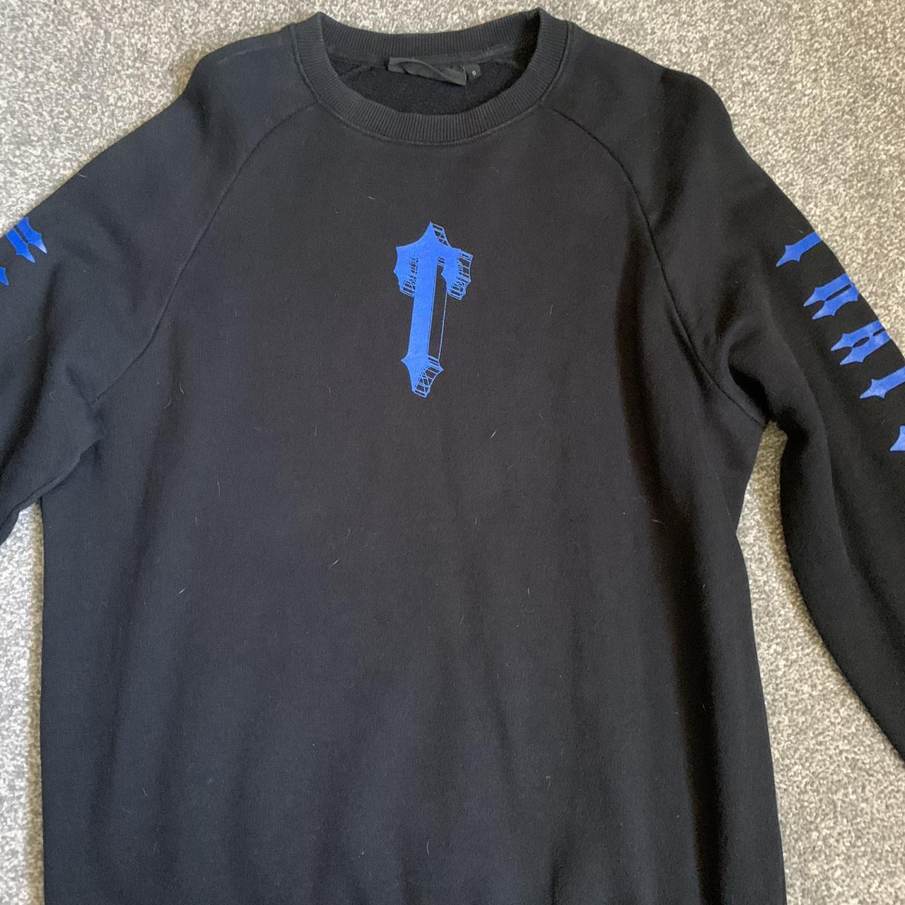 Blue And Black Trapstar Jumper / Sweatshirt! Size:... - Depop