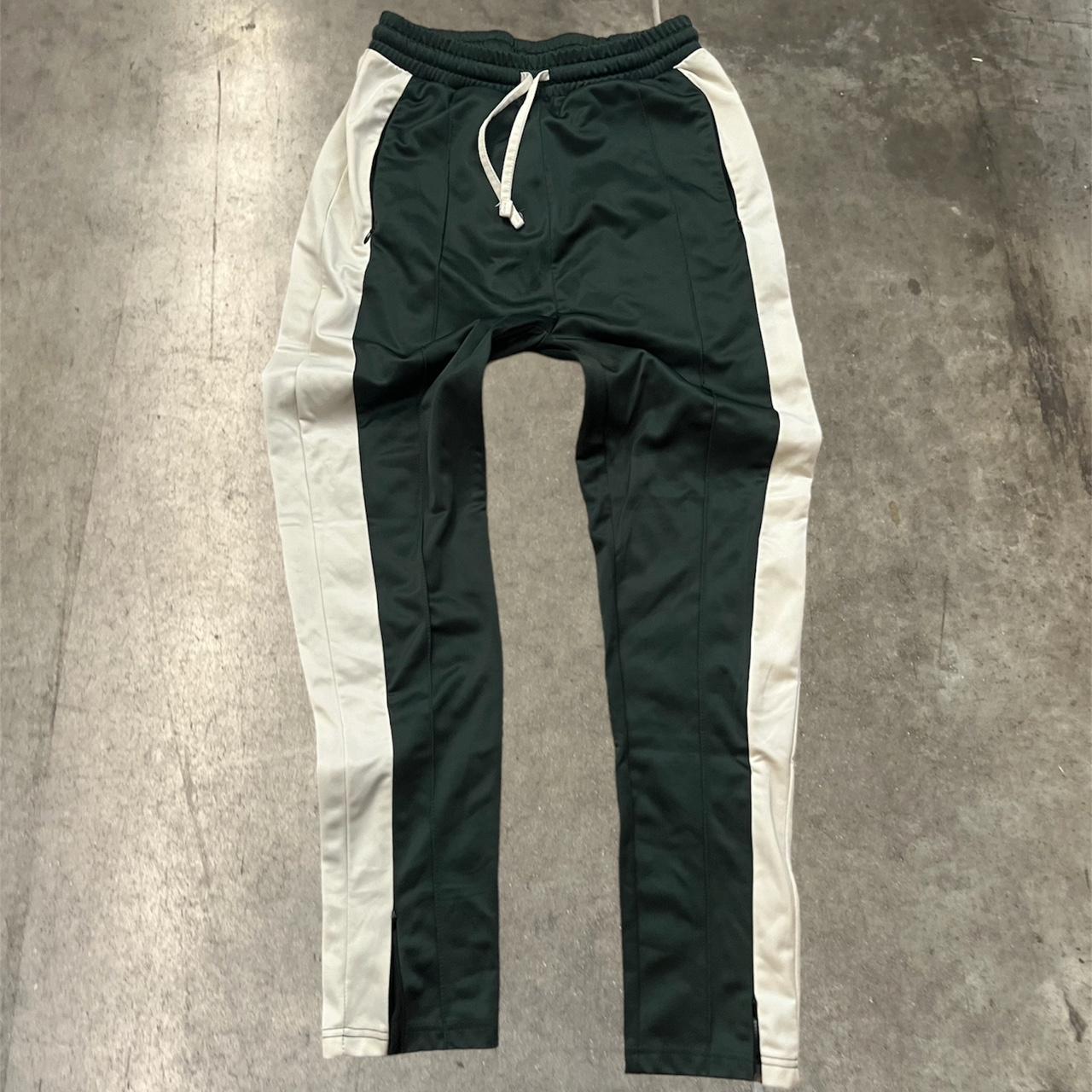 American Apparel Men's Green and White Joggers-tracksuits | Depop