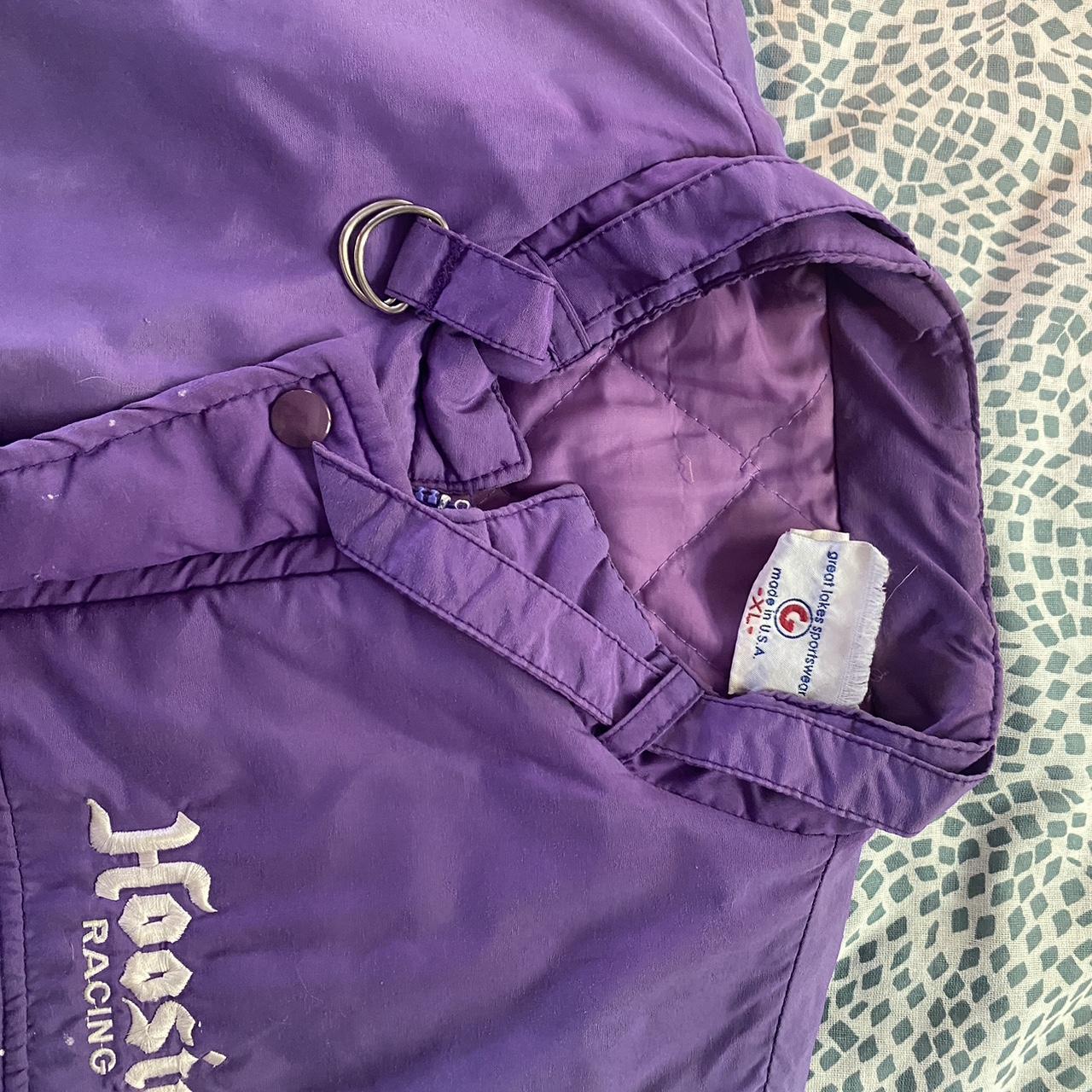 90s purple hoosier racing tires size xl jacket with... - Depop