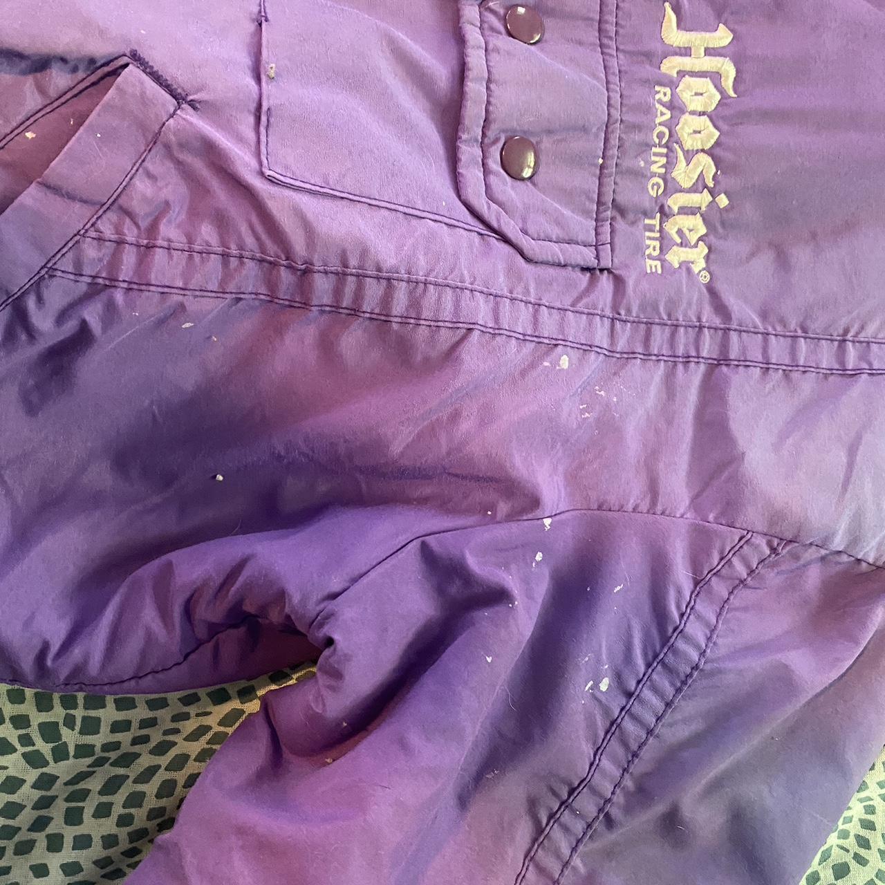 90s purple hoosier racing tires size xl jacket with... - Depop
