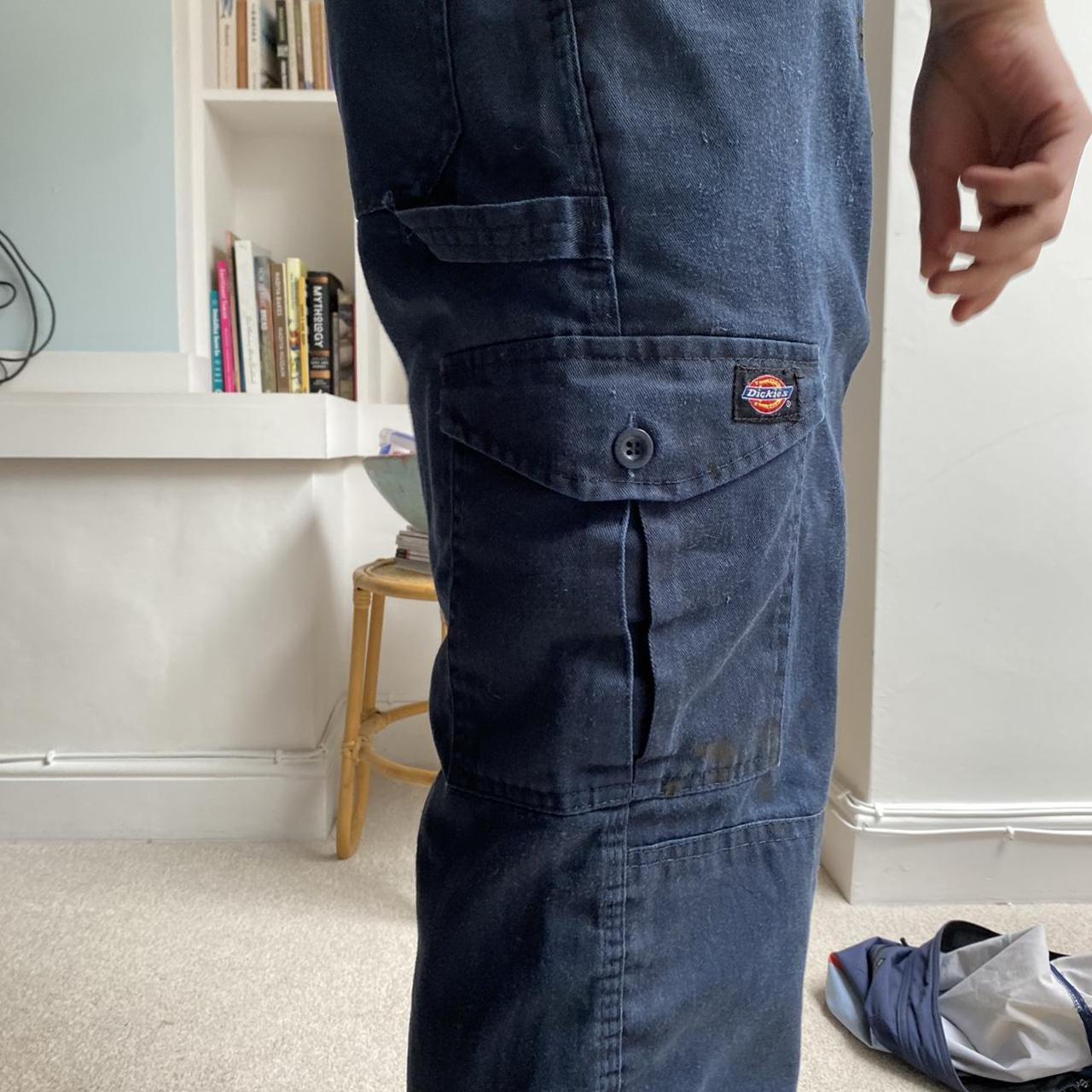 Vintage navy rare dickies cargos,small stain as seen... - Depop