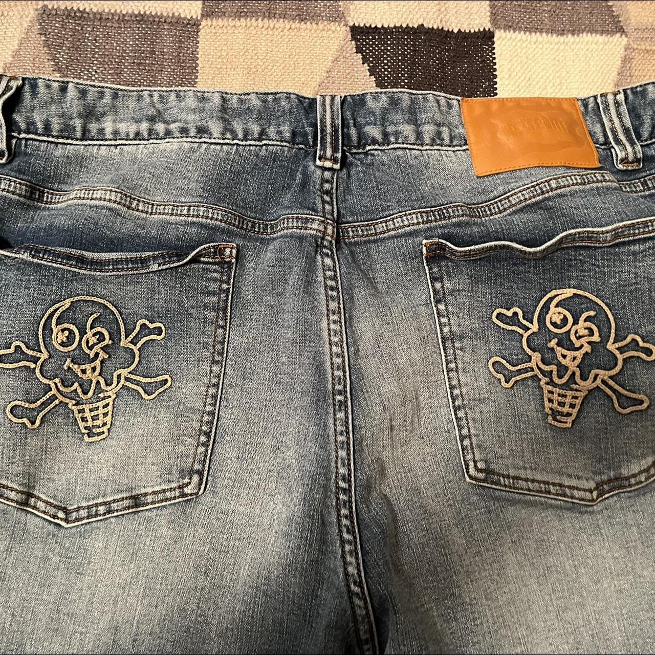 Ice Cream Men's Blue and Cream Jeans | Depop