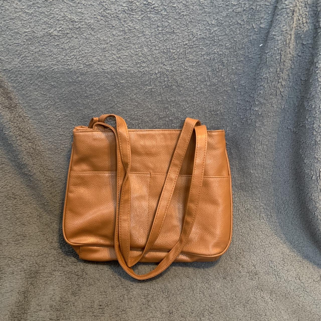 light brown purse, big pocket on one side and two... - Depop