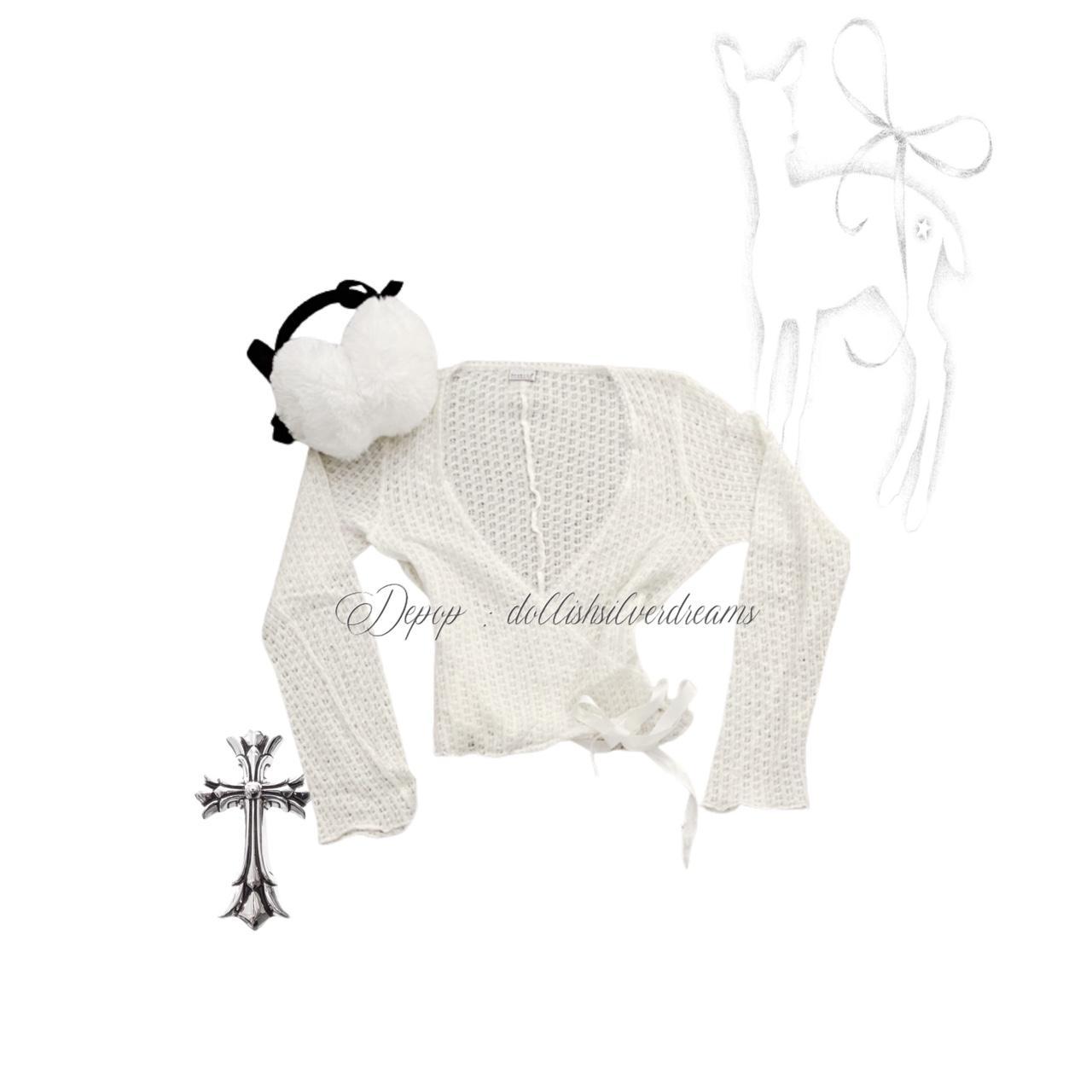 𝓢𝐧𝐨𝐰 𝓐𝐧𝐠𝐞𝐥 𝐃𝐫𝐨𝐩♱ Crochet Angel bolero🤍 ⋆ Please... - Depop