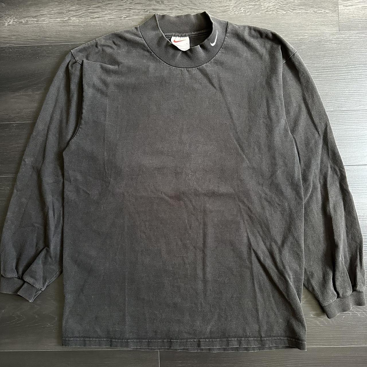 Vintage 90s Nike black long sleeve mock neck... - Depop