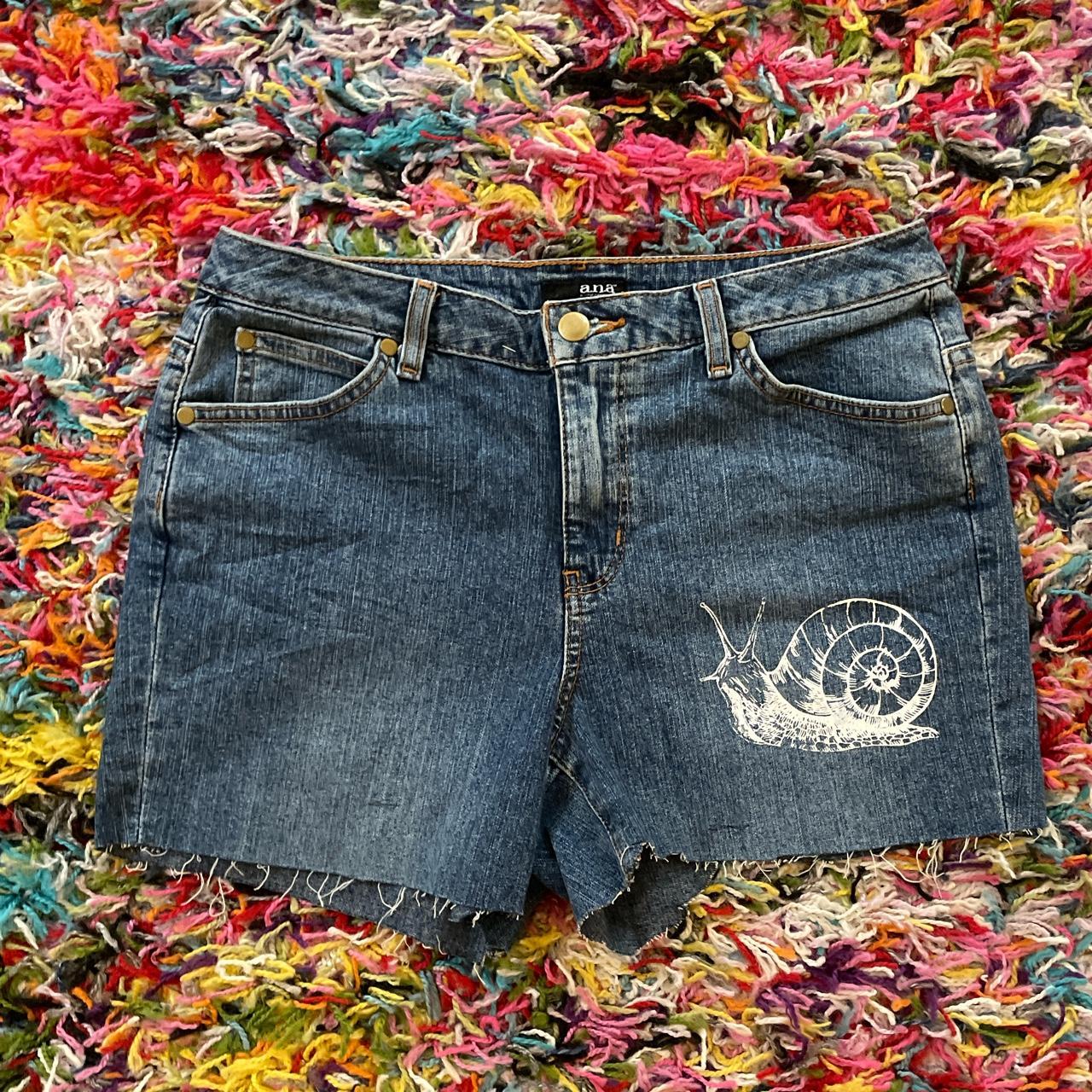 Nautilus screen print on jorts - Depop