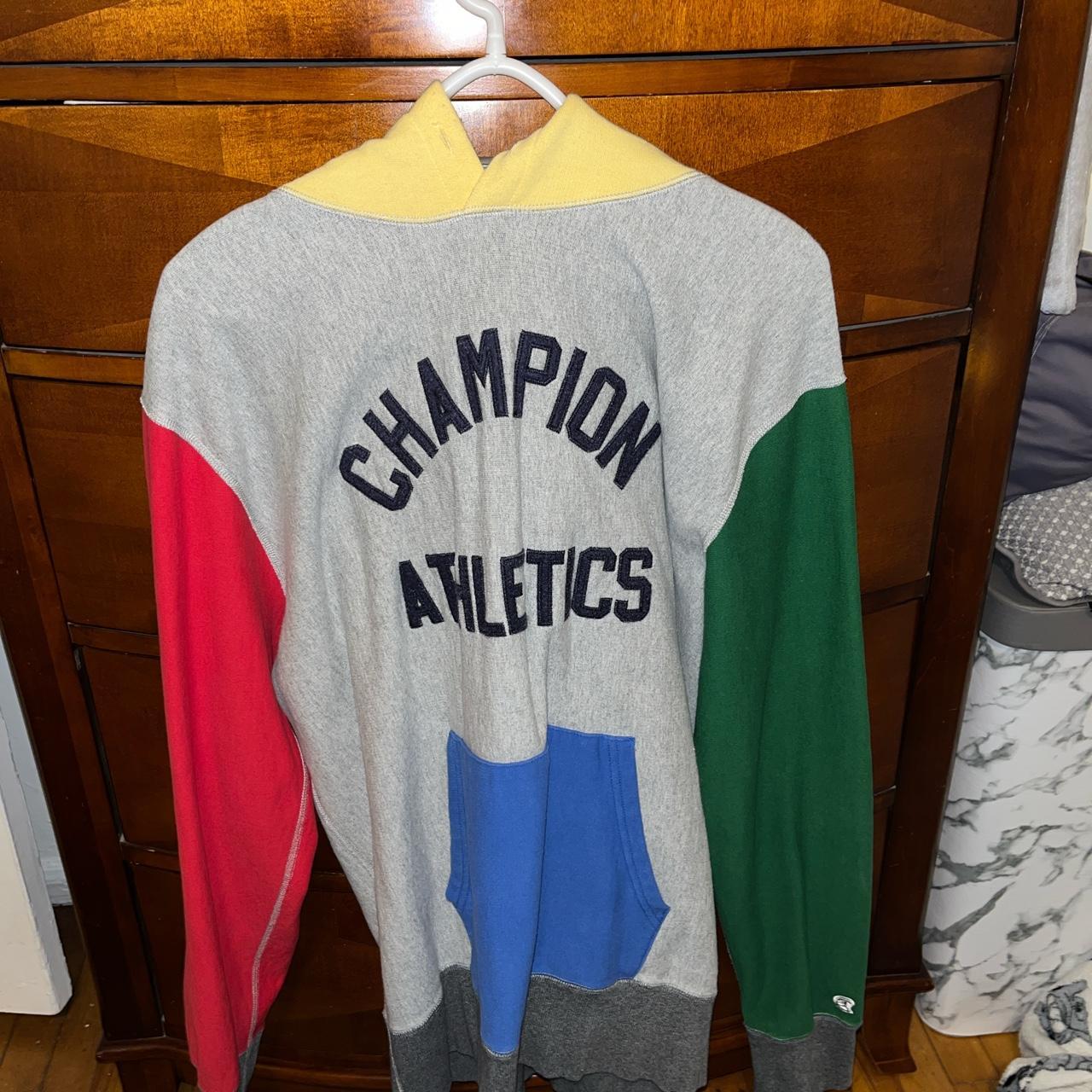 CHAMPION x TODD SNYDER Colorblock Hoodie Worn once... - Depop