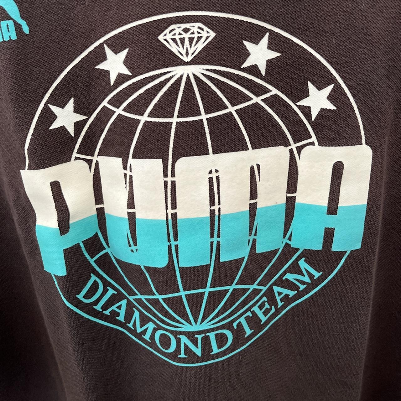 Vintage puma x diamond company t shirt Checkered... - Depop