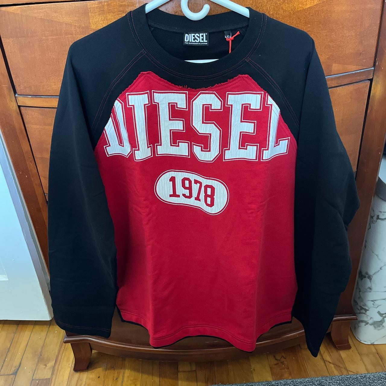 Diesel red and black sweatshirt Brand new with tags... - Depop
