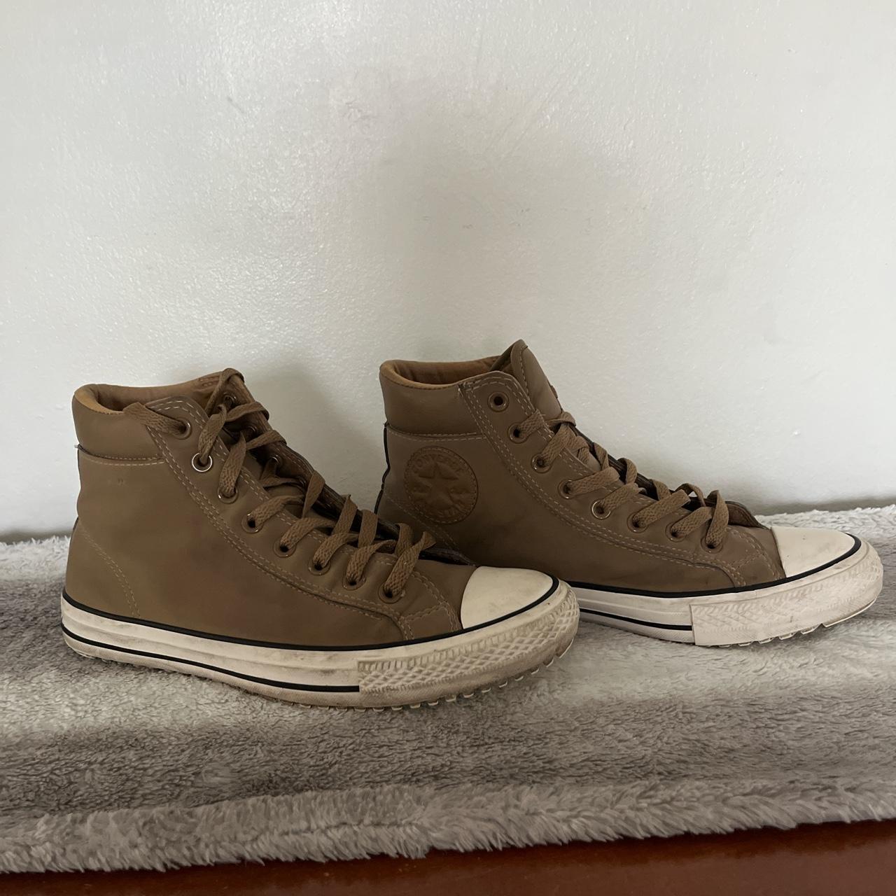 Brown converse, all star high tops Used it’s still... - Depop