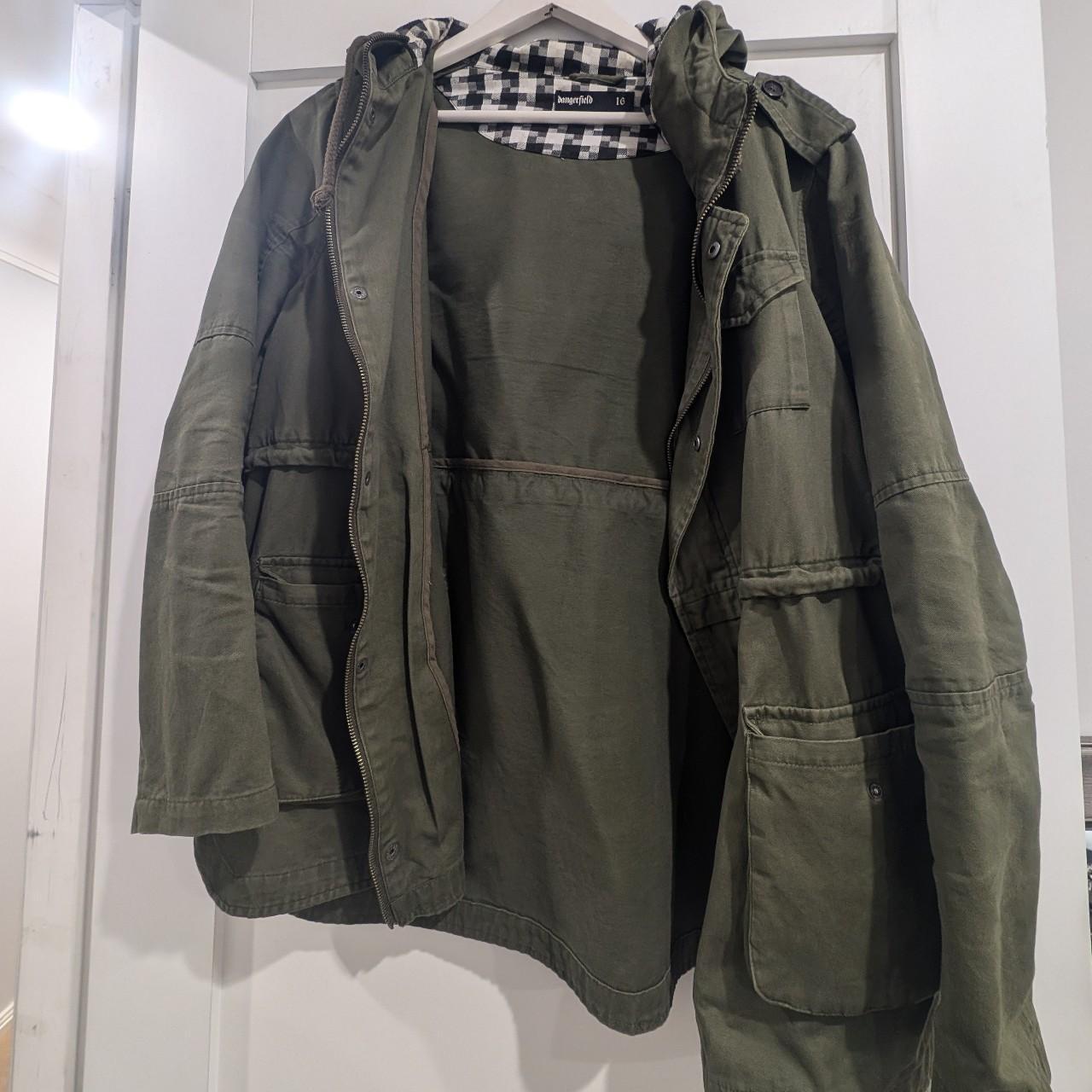 Dangerfield army green military jacket with hood.... | Depop