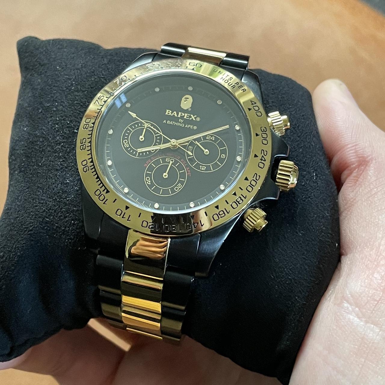 Extremely rare BAPE BAPEX Type-4 black and gold... - Depop