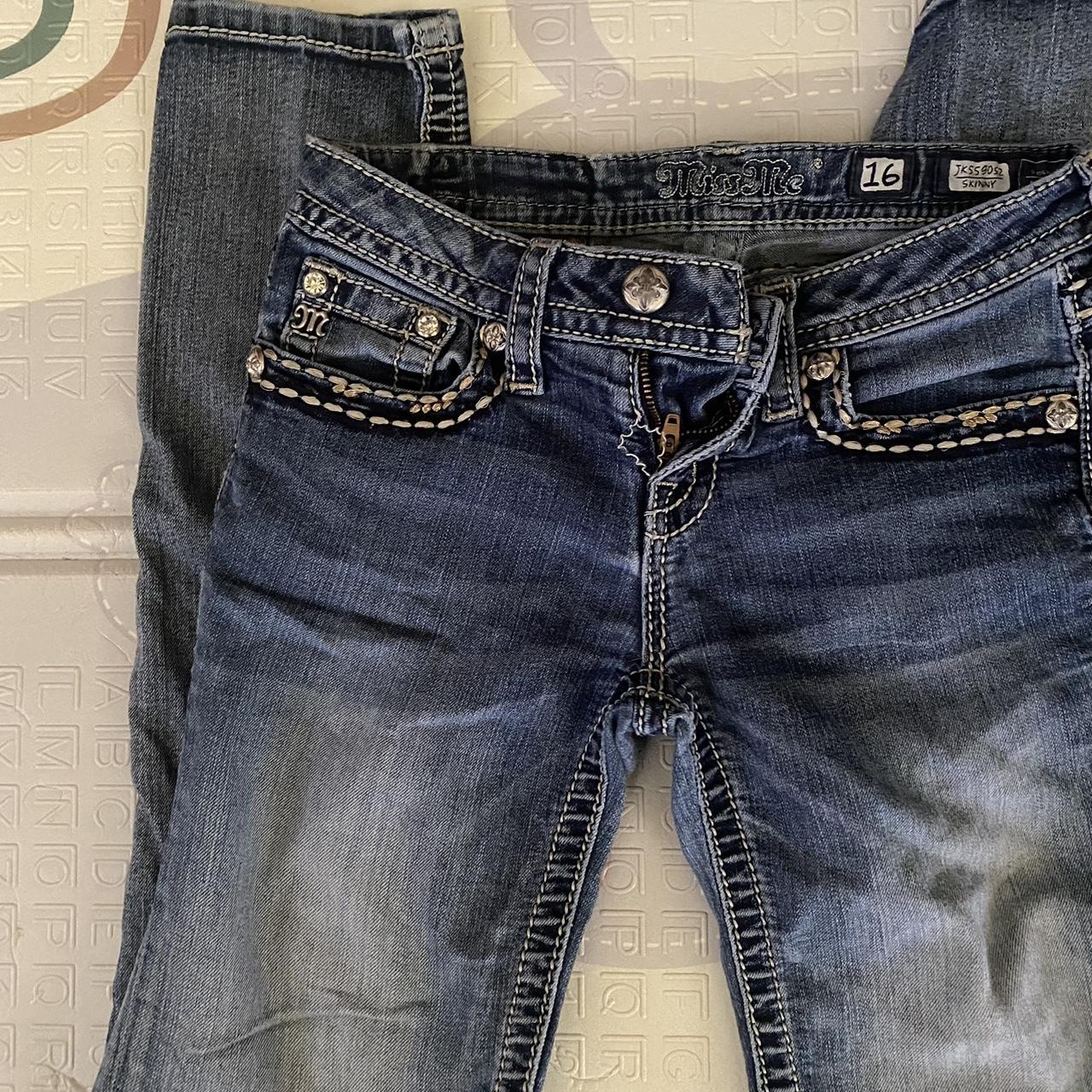 Miss Me Low Rise Jeans With Rhinestones Skinny Depop