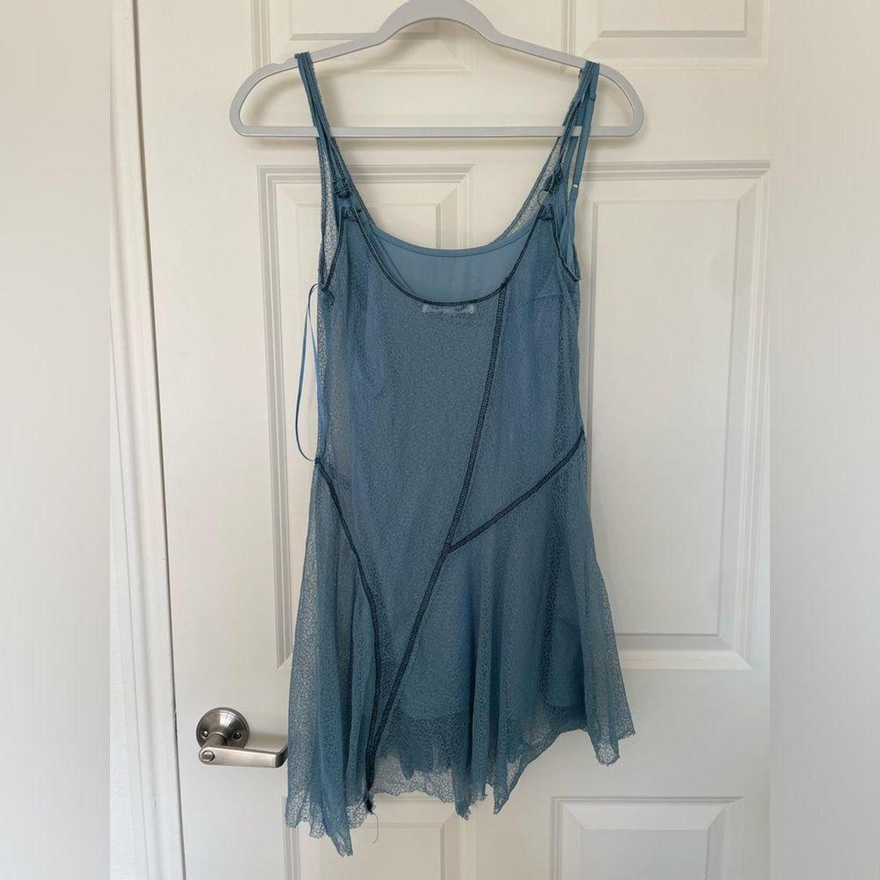 Light Blue Urban Outfitters Tank Top Layered Sheer... - Depop