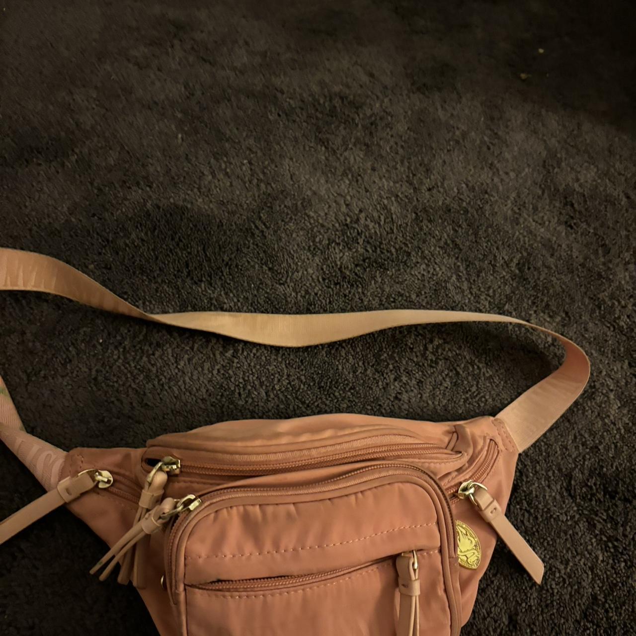 poppy lissman bum bag salmon colour in good... - Depop