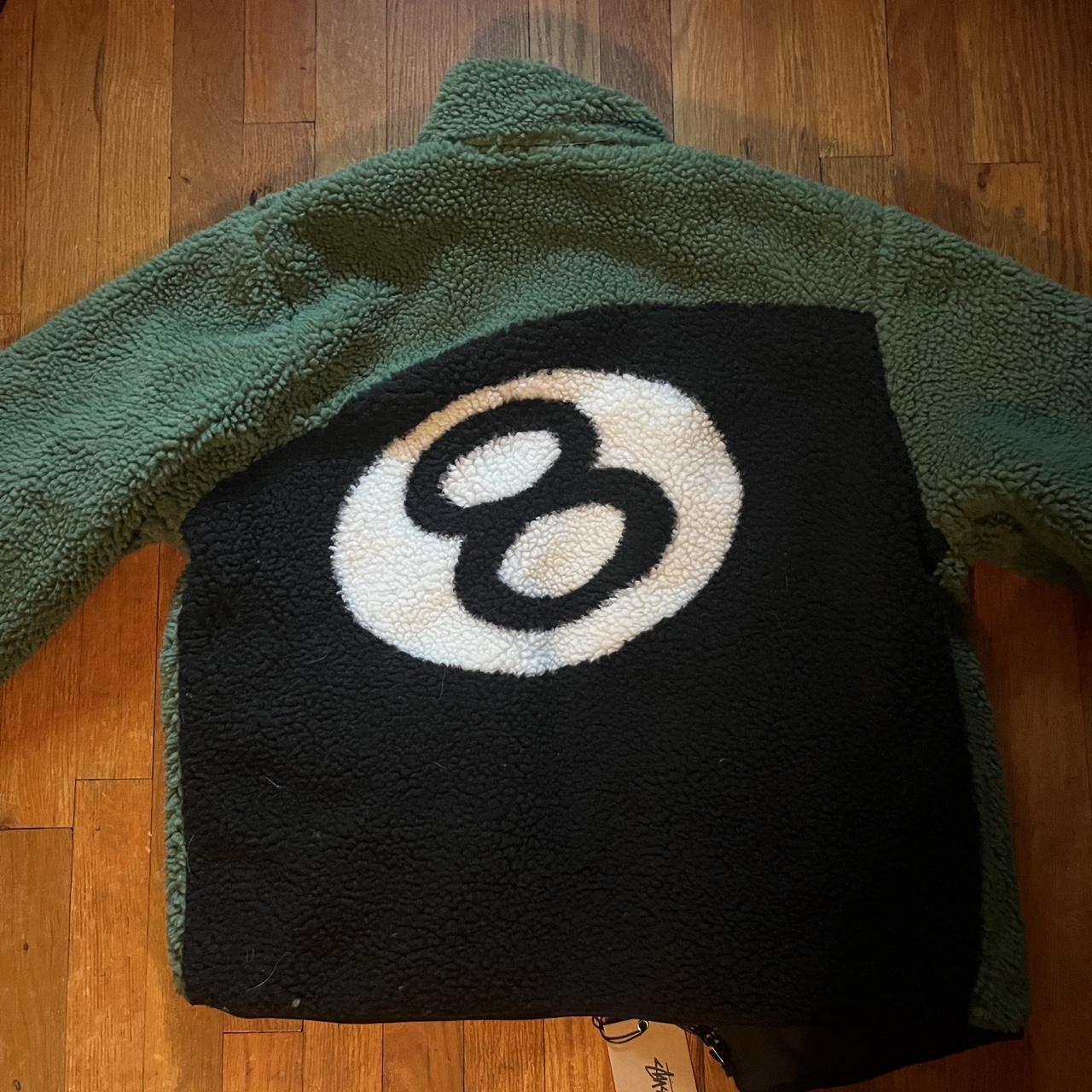brand new green reversible stussy 8 ball fleece... - Depop