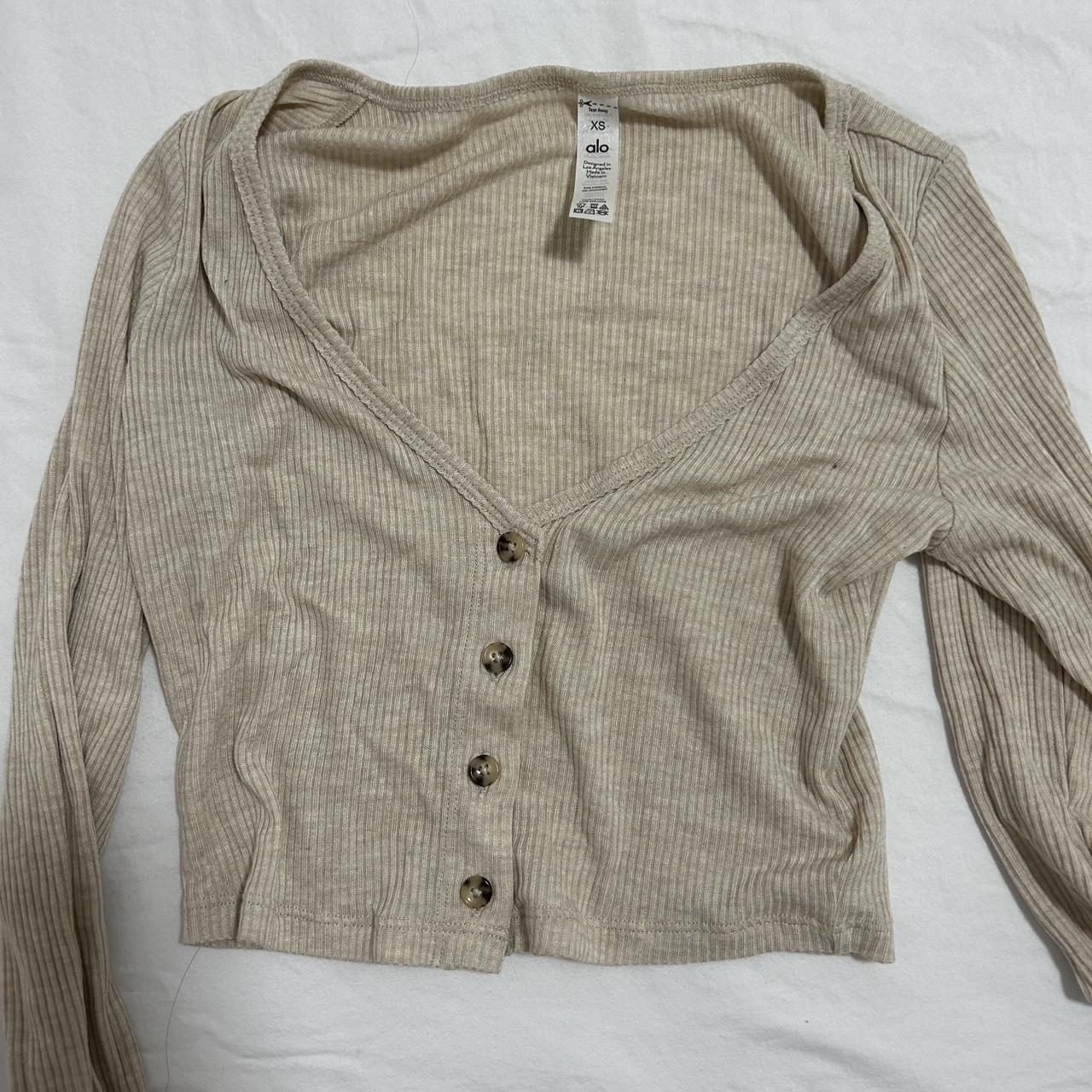 Beige Alo Yoga Cardigan - Depop