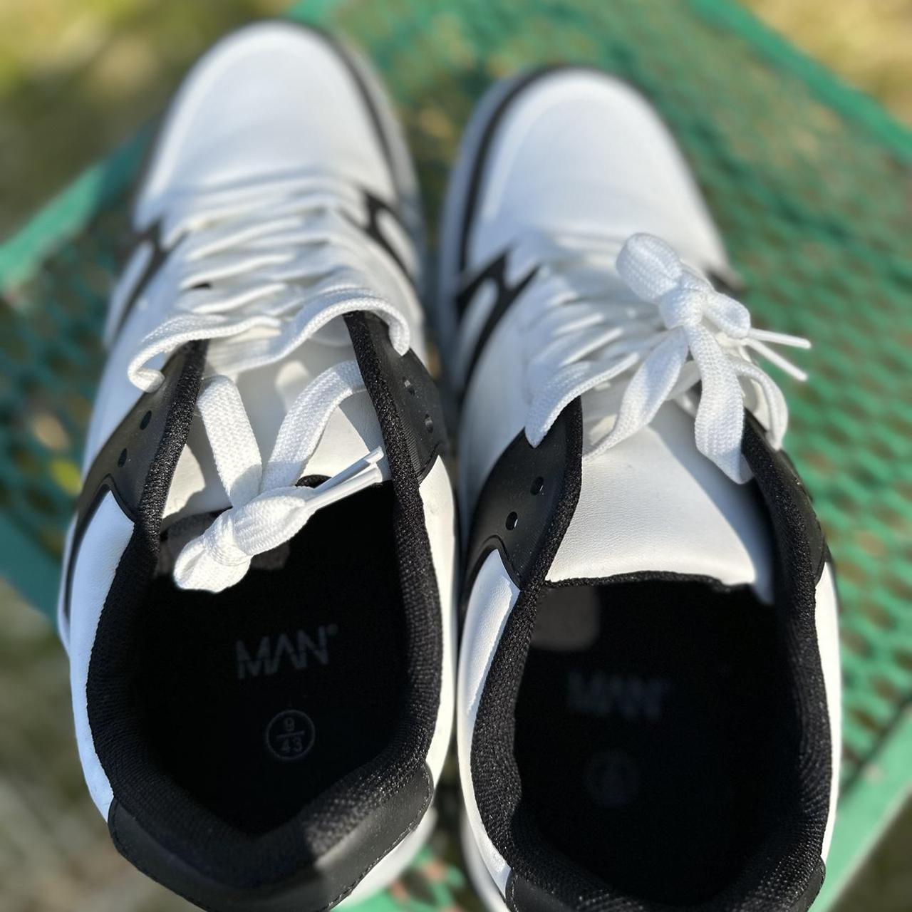 BooHoo Black and White Sneakers -Size... - Depop