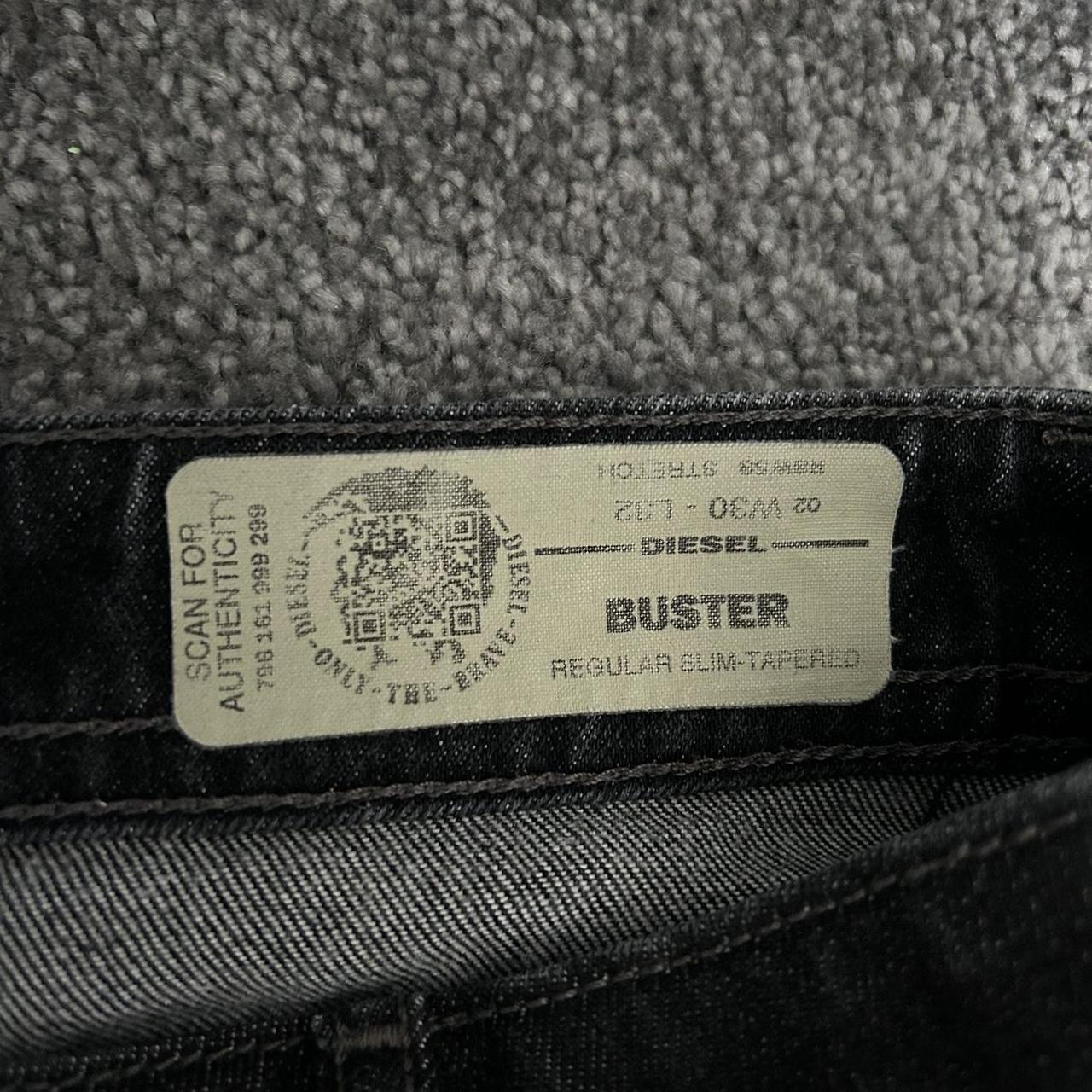 DIESEL Buster Regular Slim-Tapered Black Jeans 30... - Depop