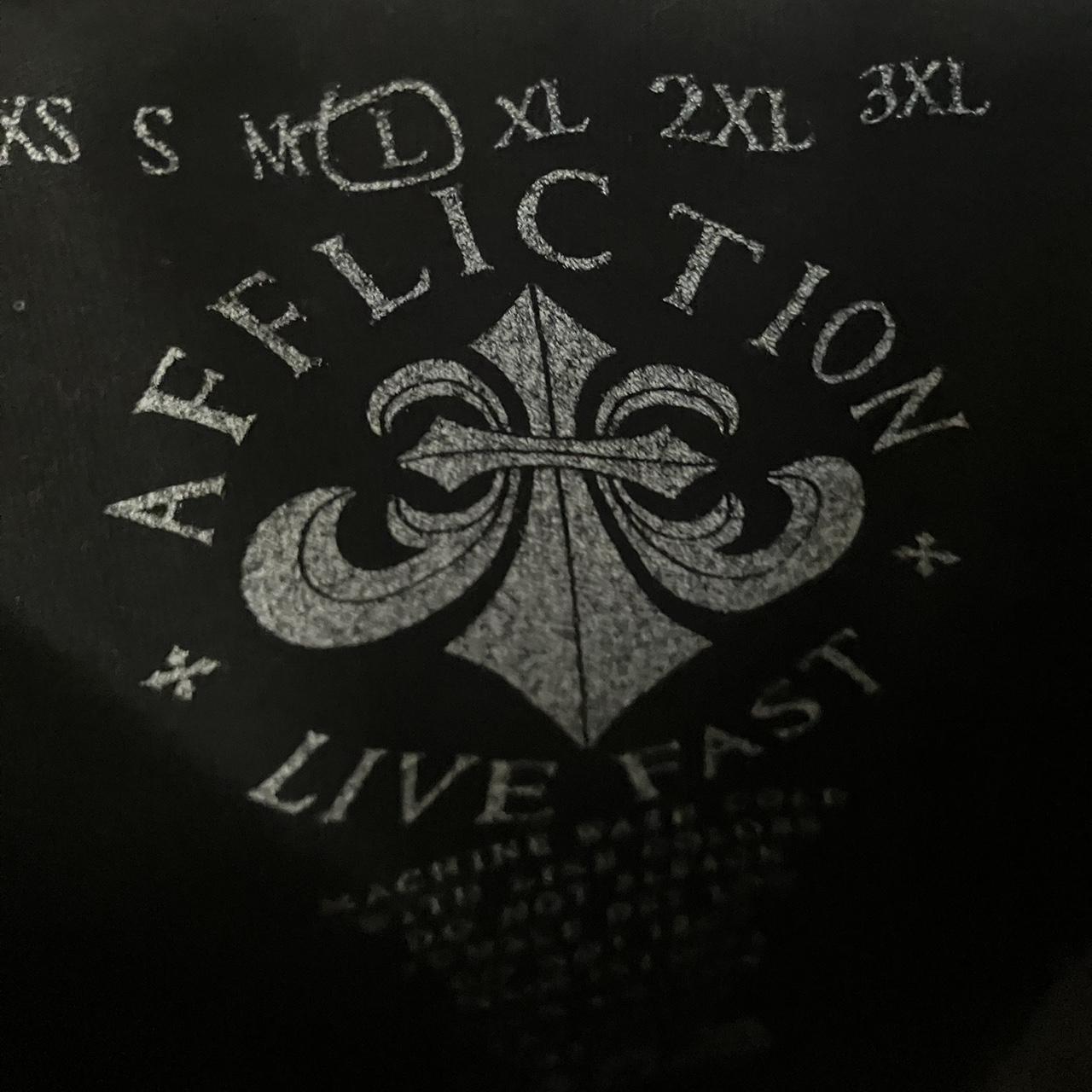 velvet black affliction angel tee v neck cut size... - Depop