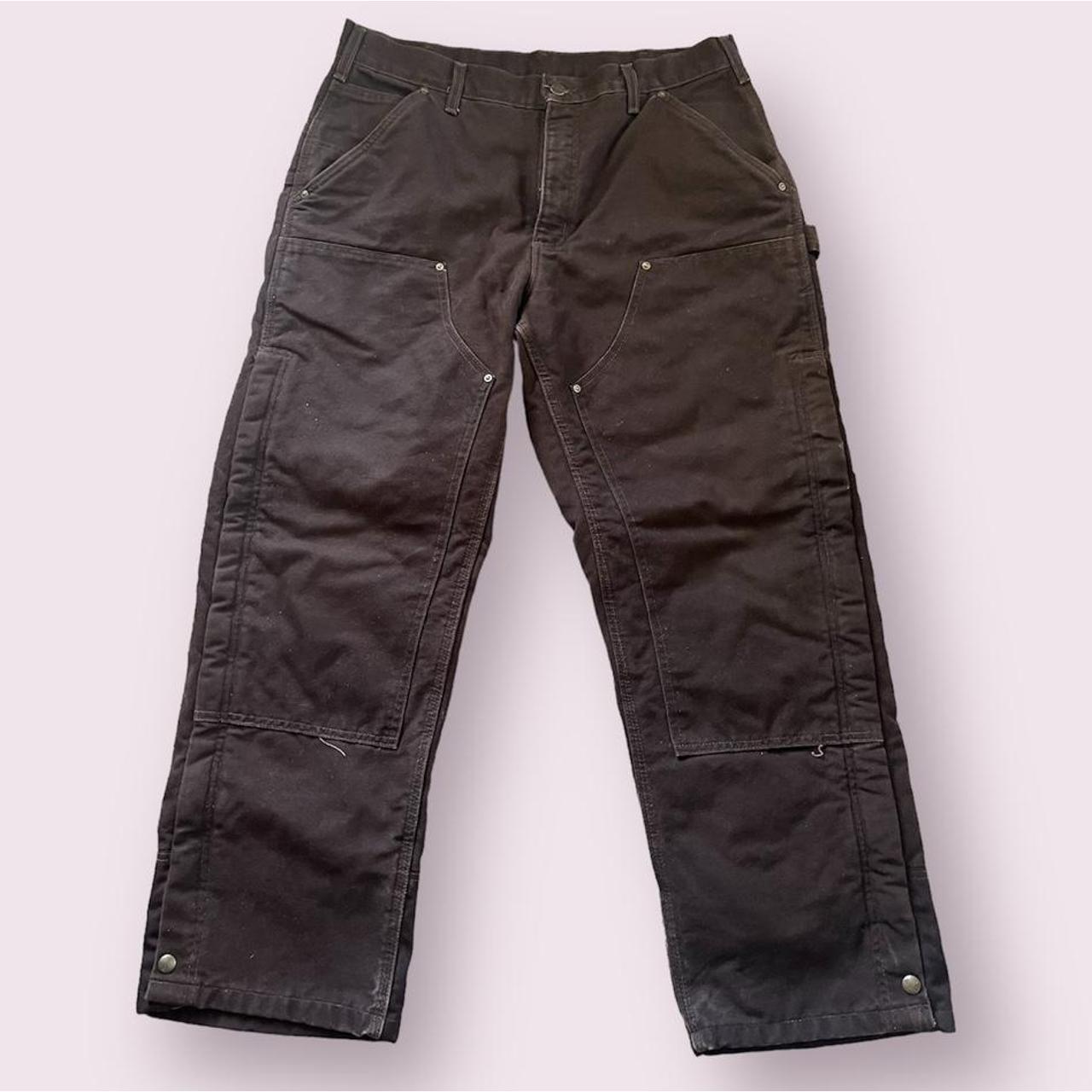 Carhart Brown Double Knee Insulated pants Super... - Depop