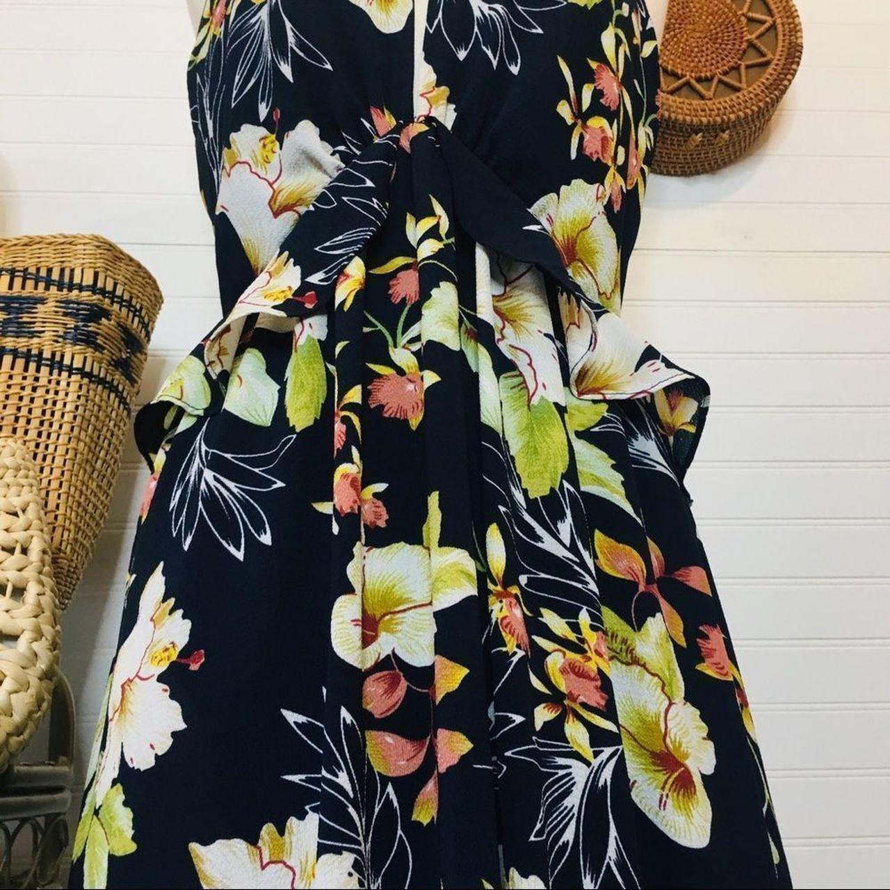 Lucy Paris Navy Blue Floral Maxi Dress, Size Small,... - Depop