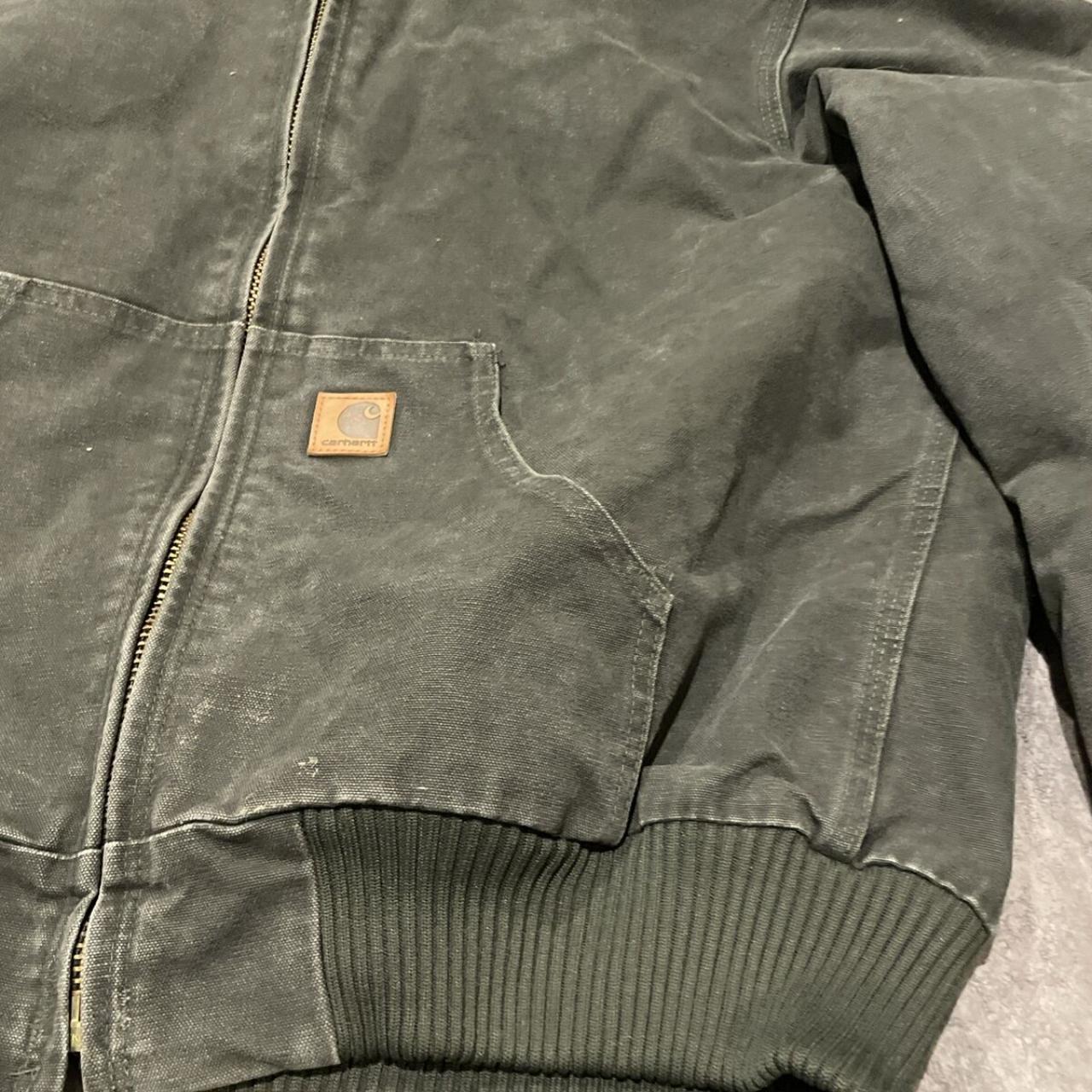 Vintage Carhartt J130 Moss Green Hooded Jacket... - Depop