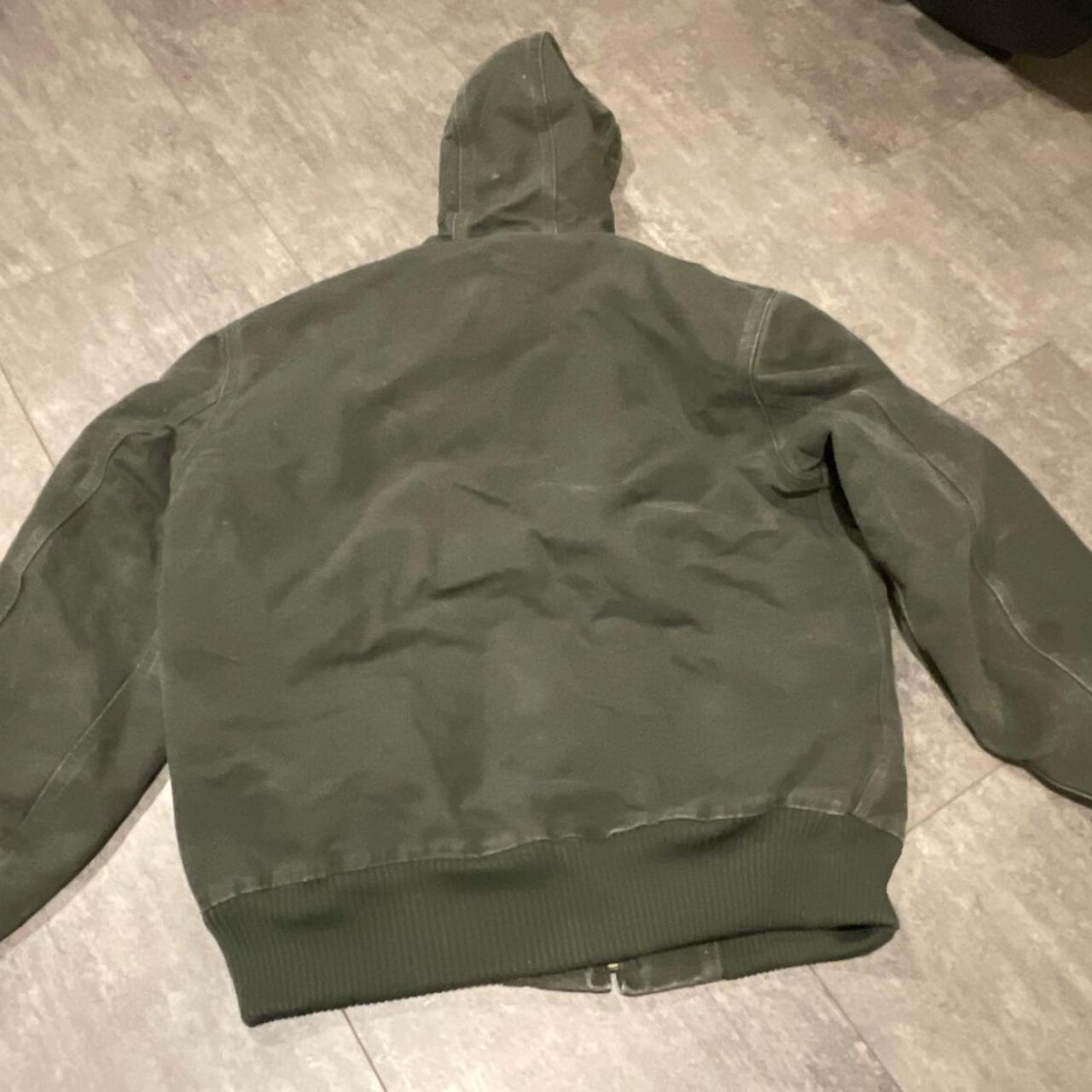 Vintage Carhartt J130 Moss Green Hooded Jacket... - Depop