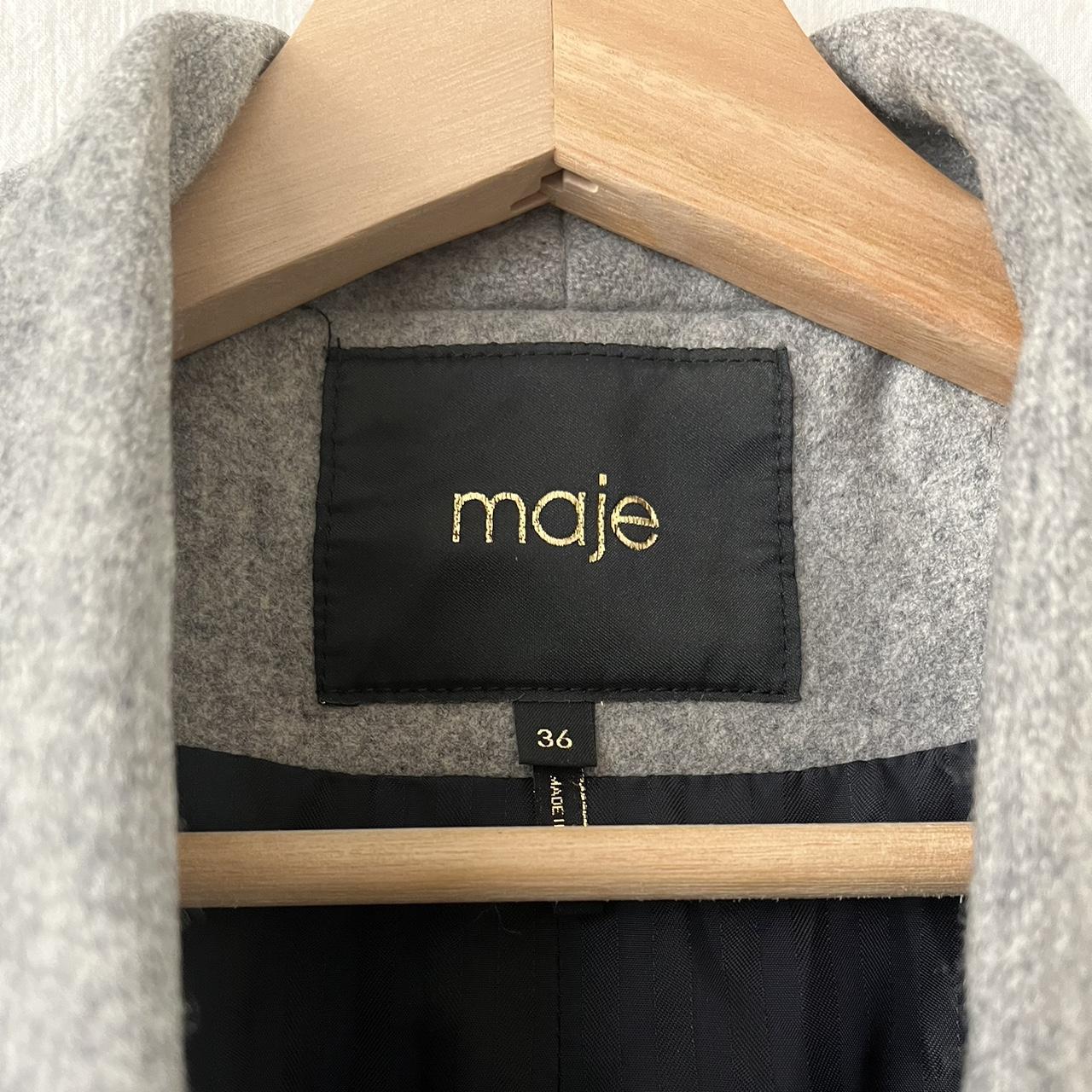 Maje 100% Virgin Wool coat in gray. Excellent... - Depop