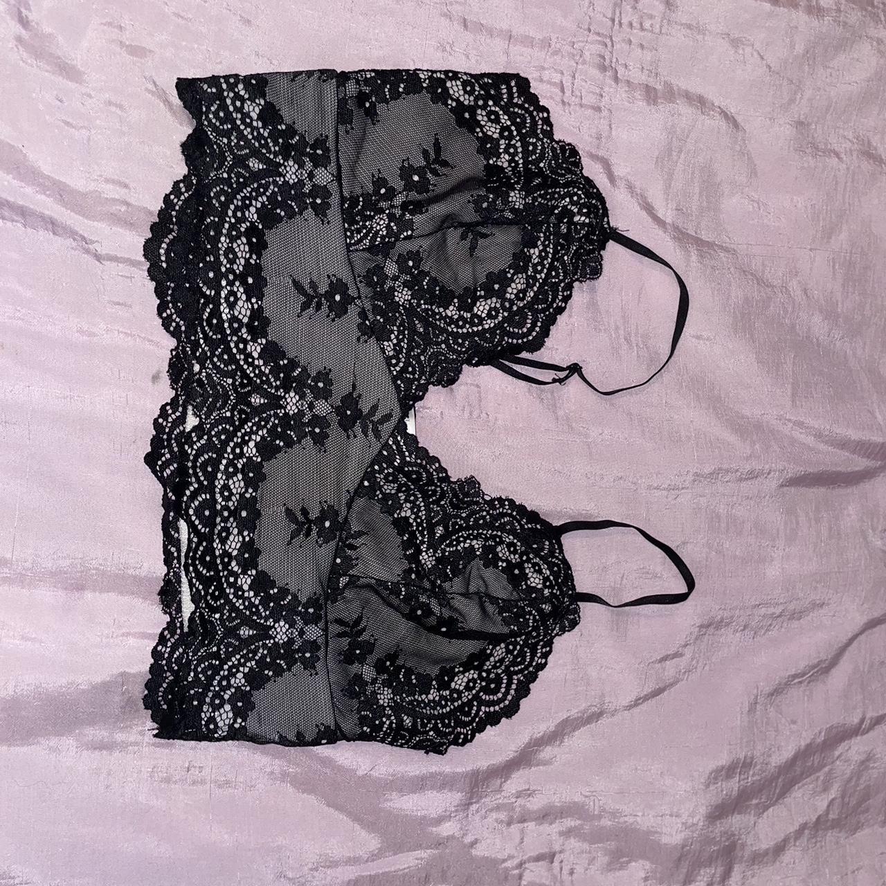 lace bralet with adjustable straps - Depop
