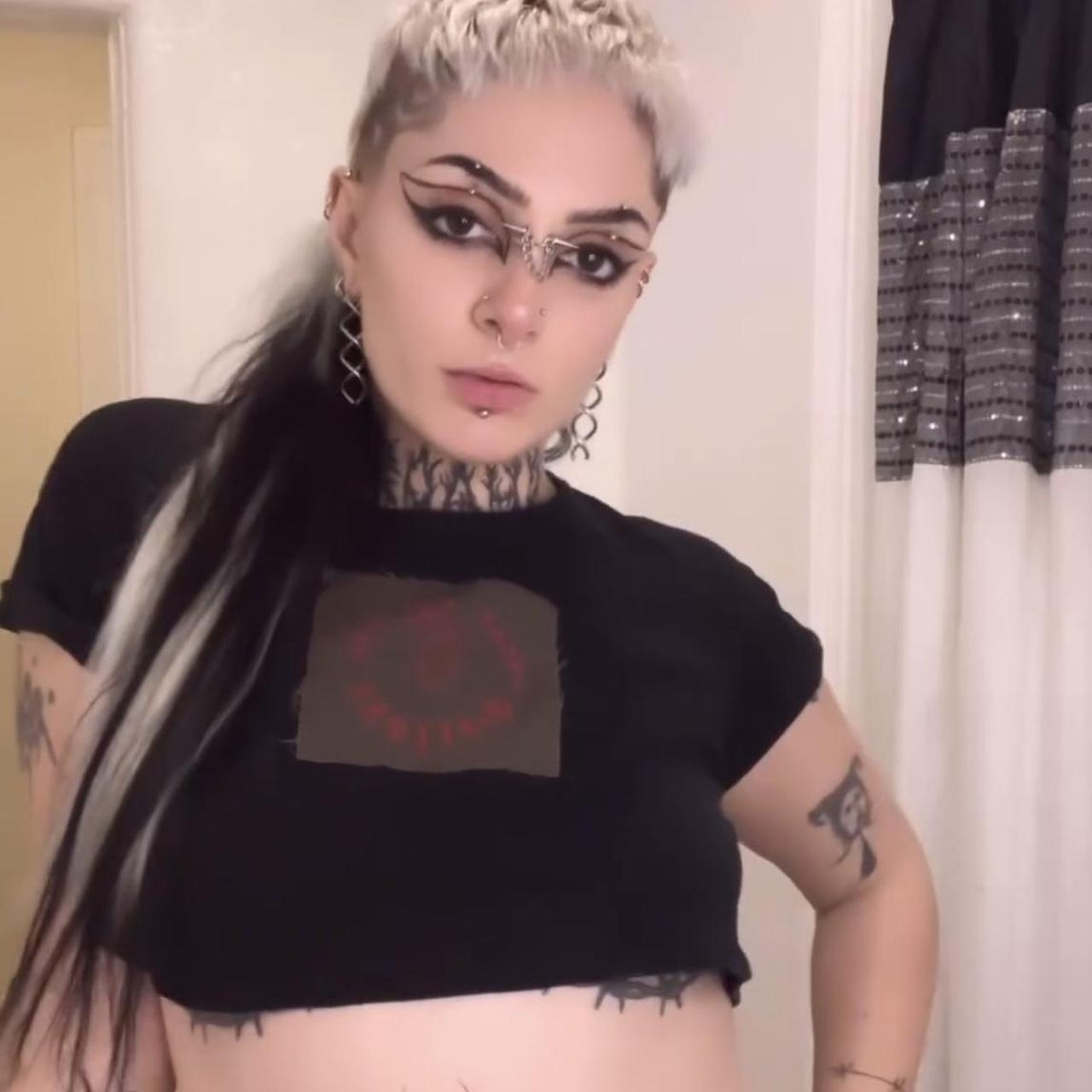 Disclose patch sewn cropped t shirt. - Depop