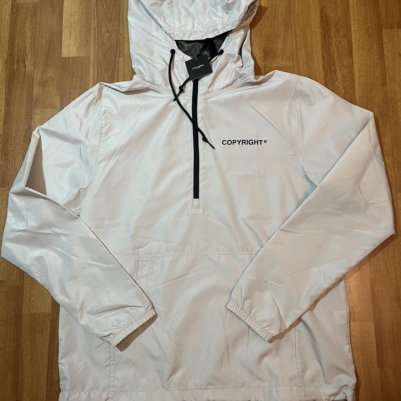 Copyright Elliot Choy Smoke White Windbreaker... - Depop