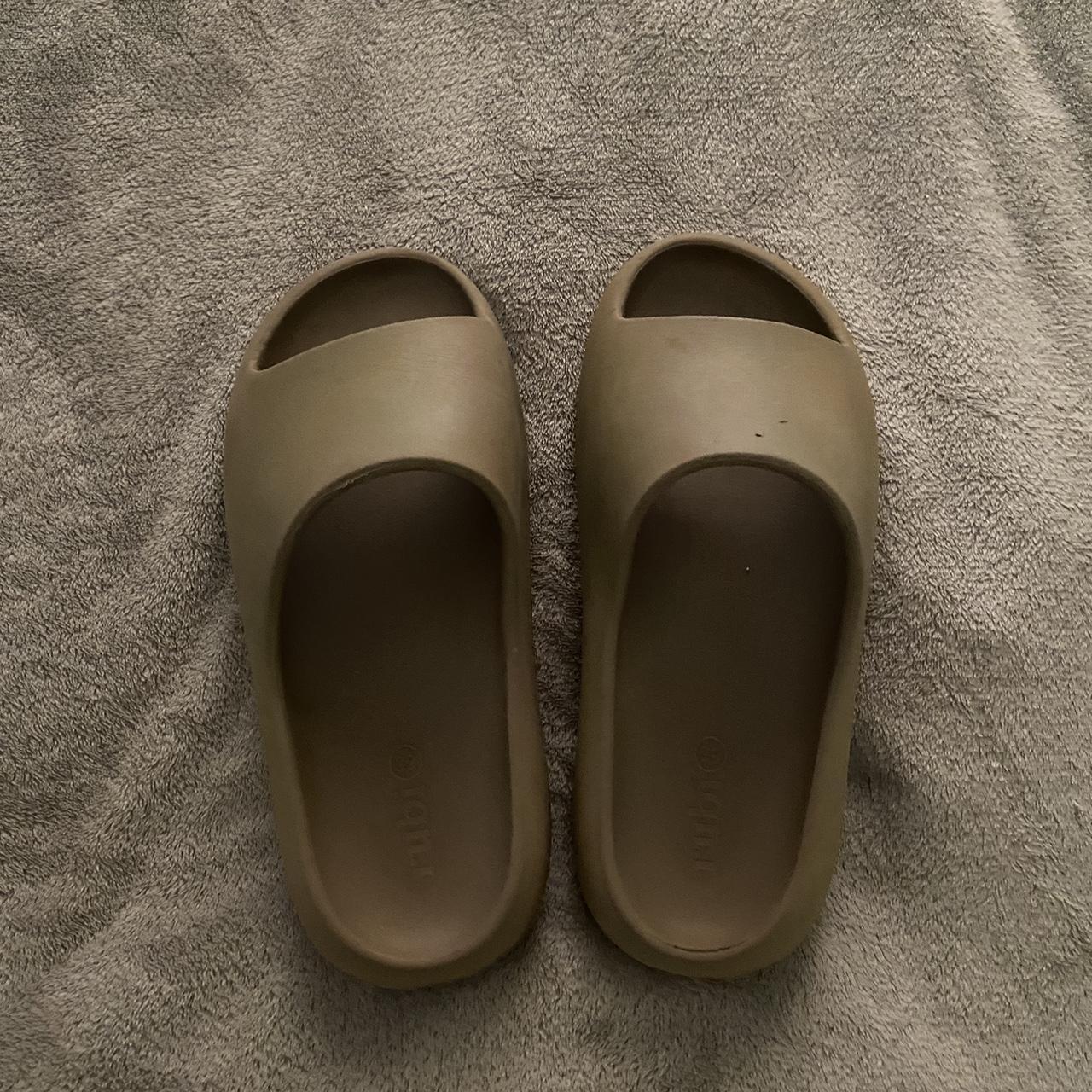slides, worn once, good condition but colour makes... - Depop