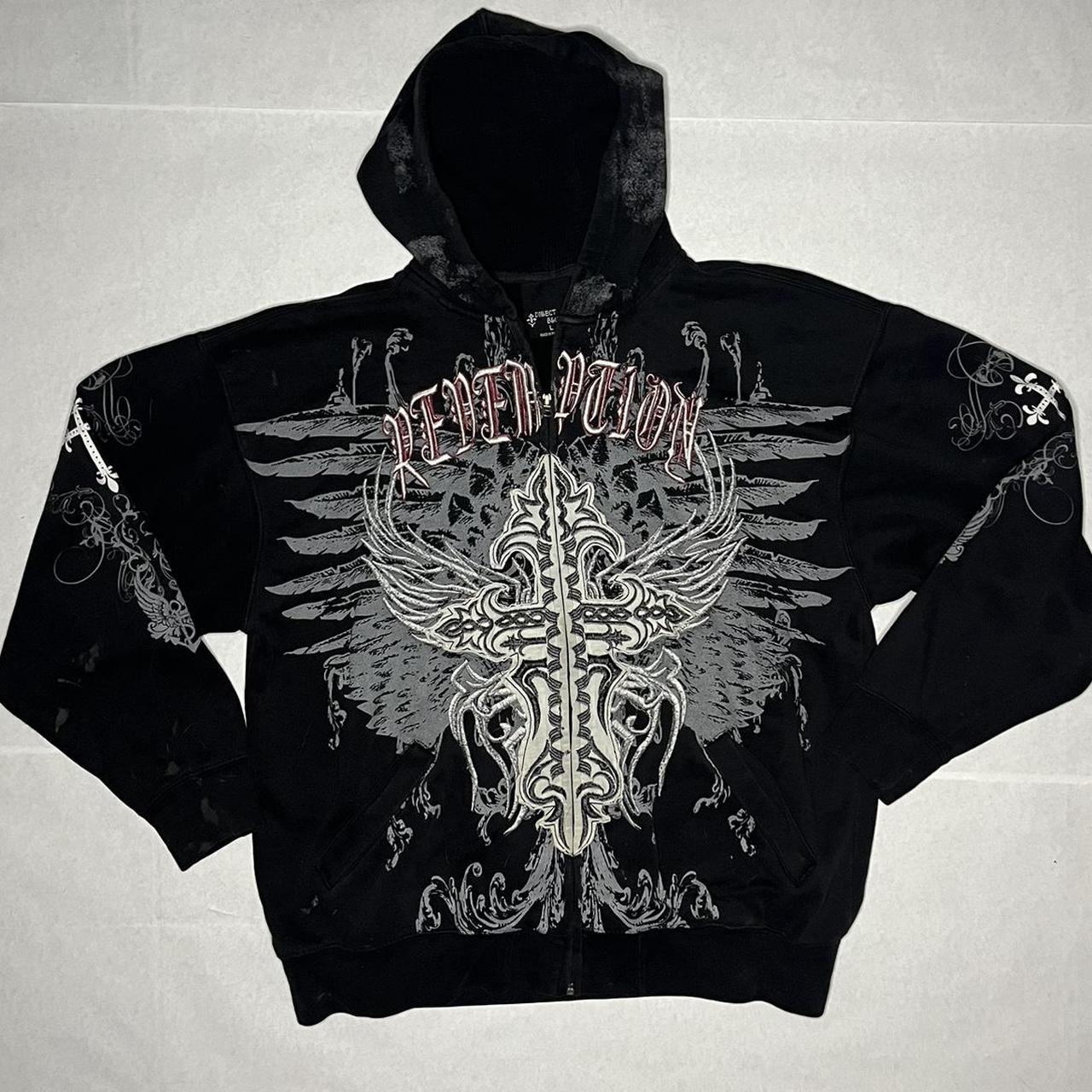 ･ﾟ: * ･ﾟ:* emo affliction like zip up ･ﾟ: * ･ﾟ:* DO... - Depop