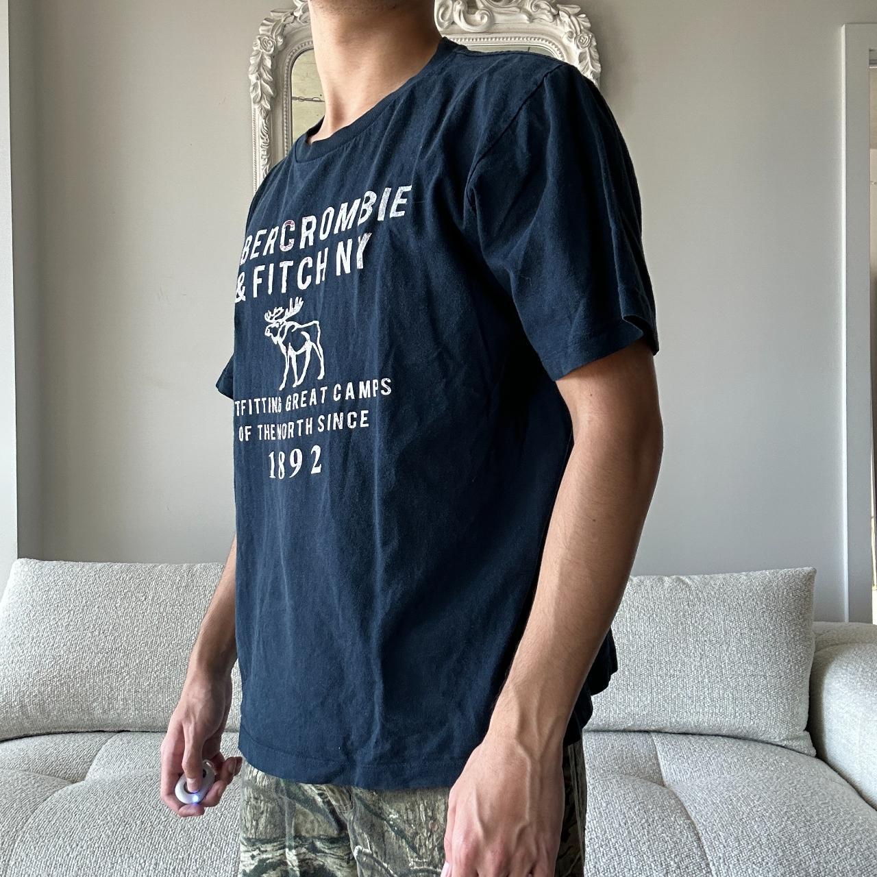 Abercrombie and Fitch graphic t-shirt with white... - Depop