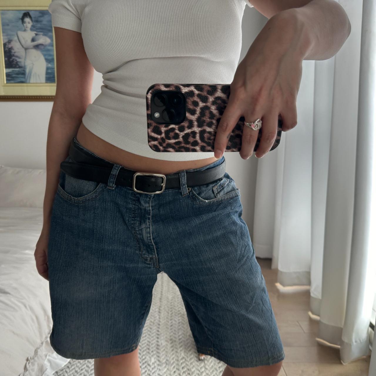 90s vintage jorts low rise denim shorts capri under... - Depop